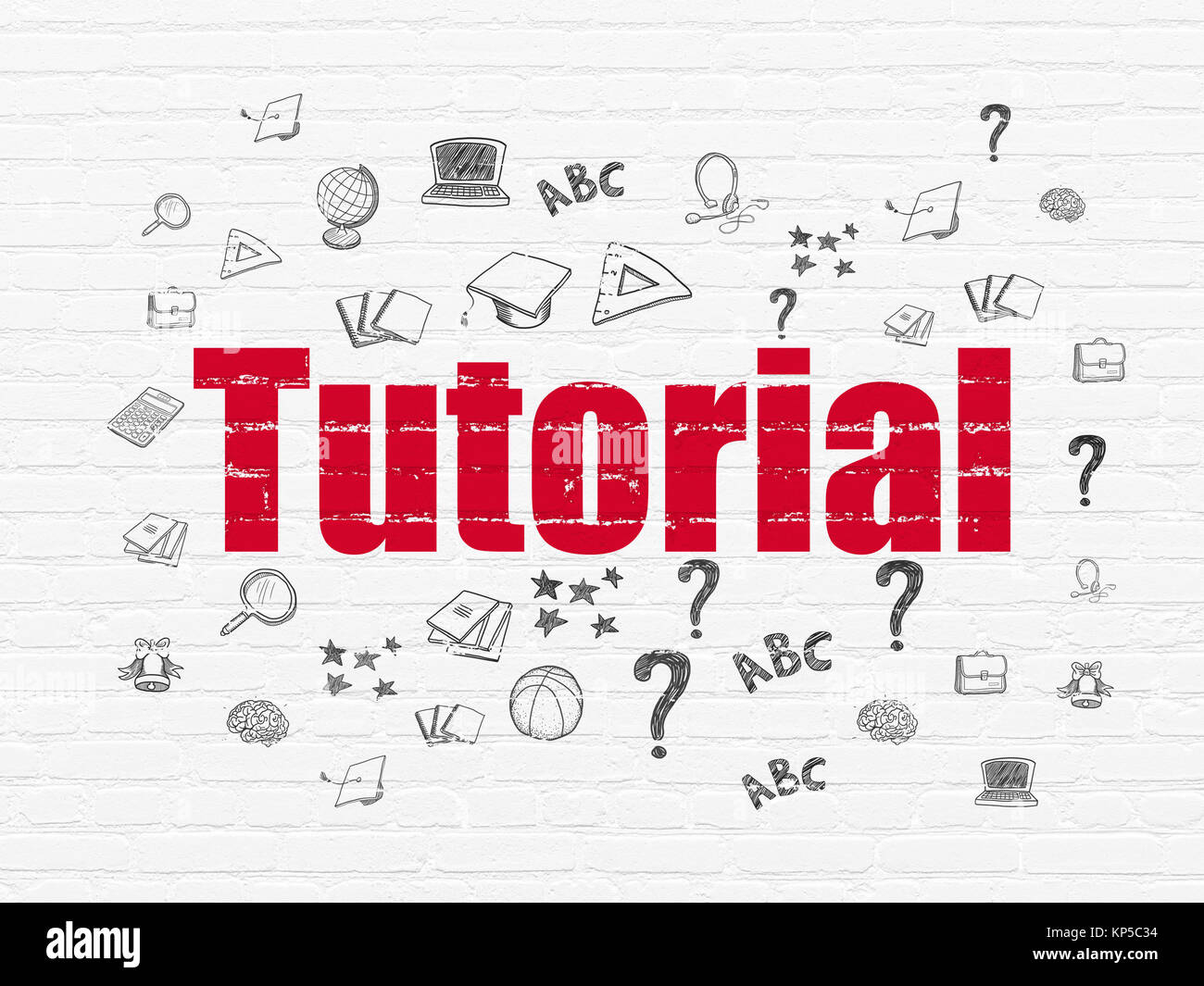 Education concept: Tutorial on wall background Stock Photo - Alamy