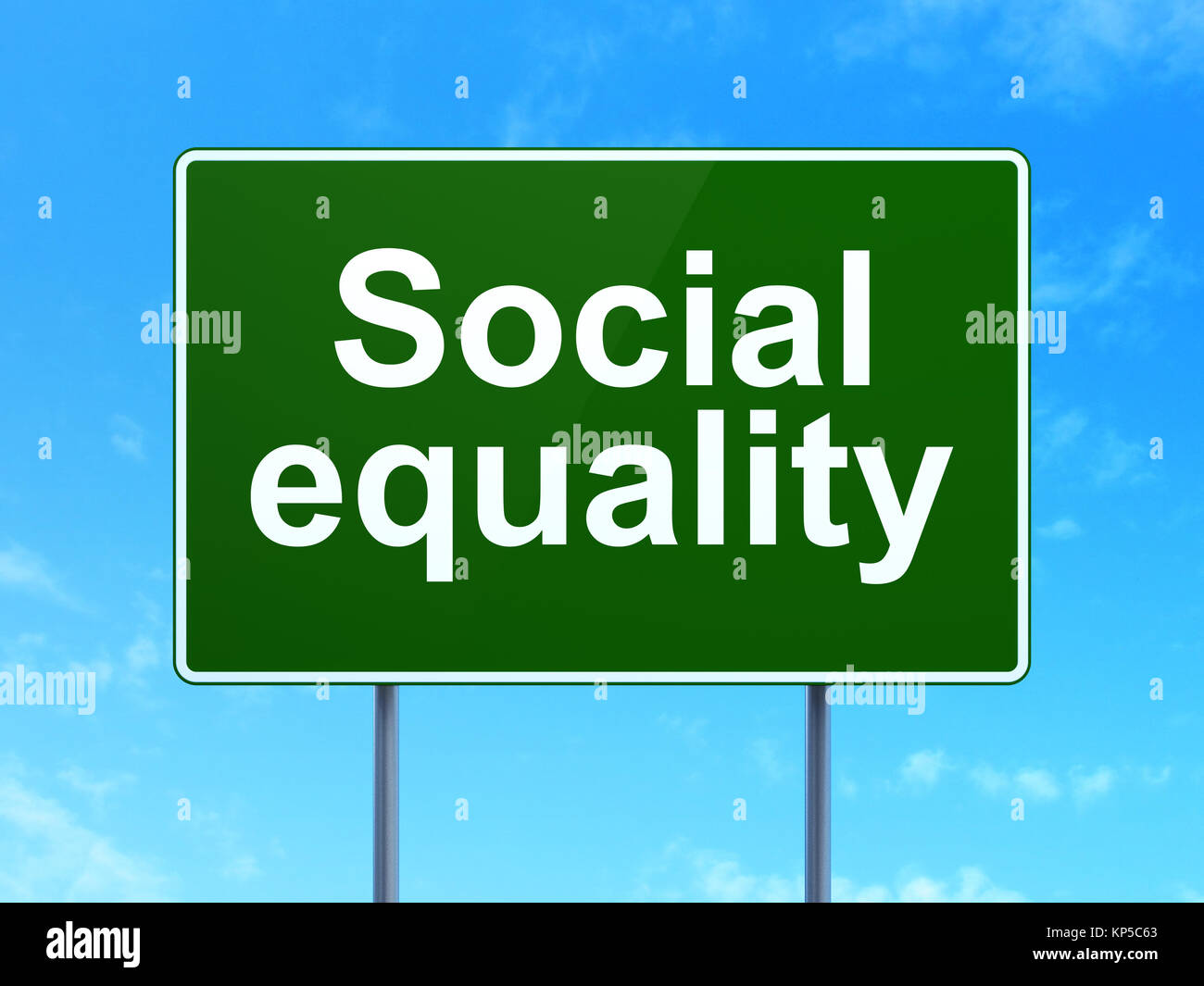 Political concept: Social Equality on road sign background Stock Photo ...