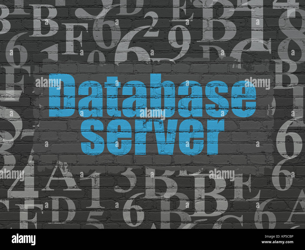 Programming concept: Database Server on wall background Stock Photo - Alamy