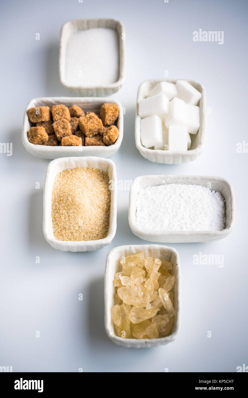 Assorted sugar: Cane sugar, sugar cubes, icing sugar , candy sugar and ...