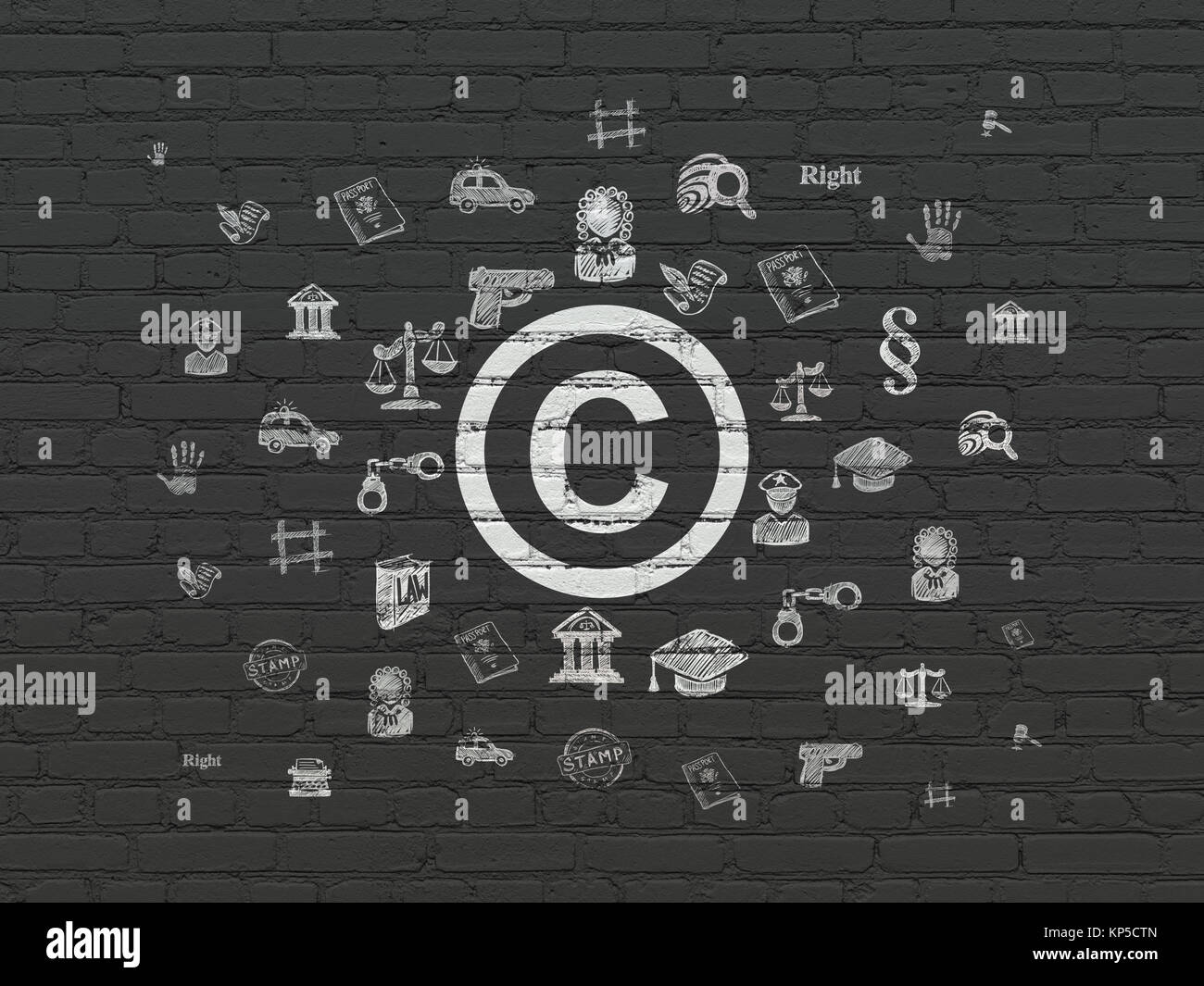 Law concept: Copyright on wall background Stock Photo - Alamy