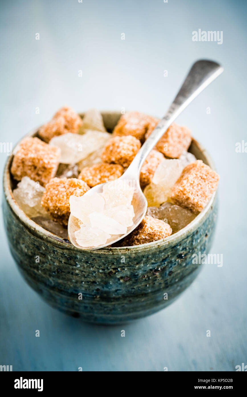 Assorted sugar: Cane sugar and candy sugar Stock Photo - Alamy