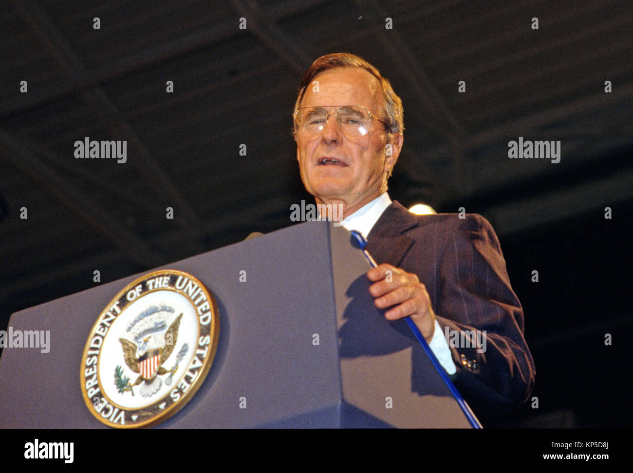 United States Vice President George H.W. Bush makes remarks at a fund ...