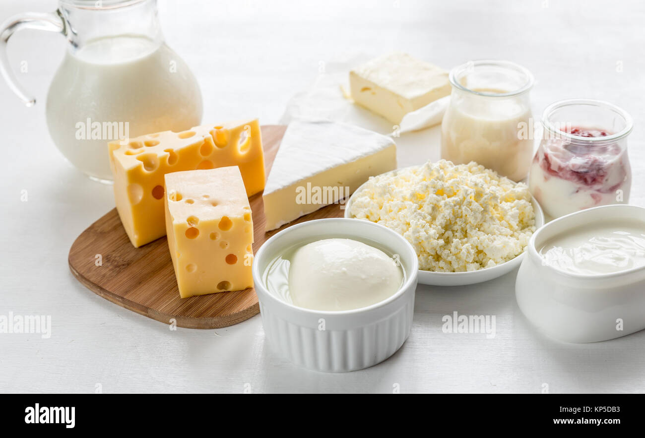 Assortment of dairy products Stock Photo - Alamy