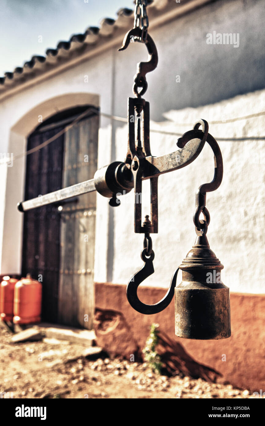 Antique Roman steelyard, or Roman balance Stock Photo - Alamy