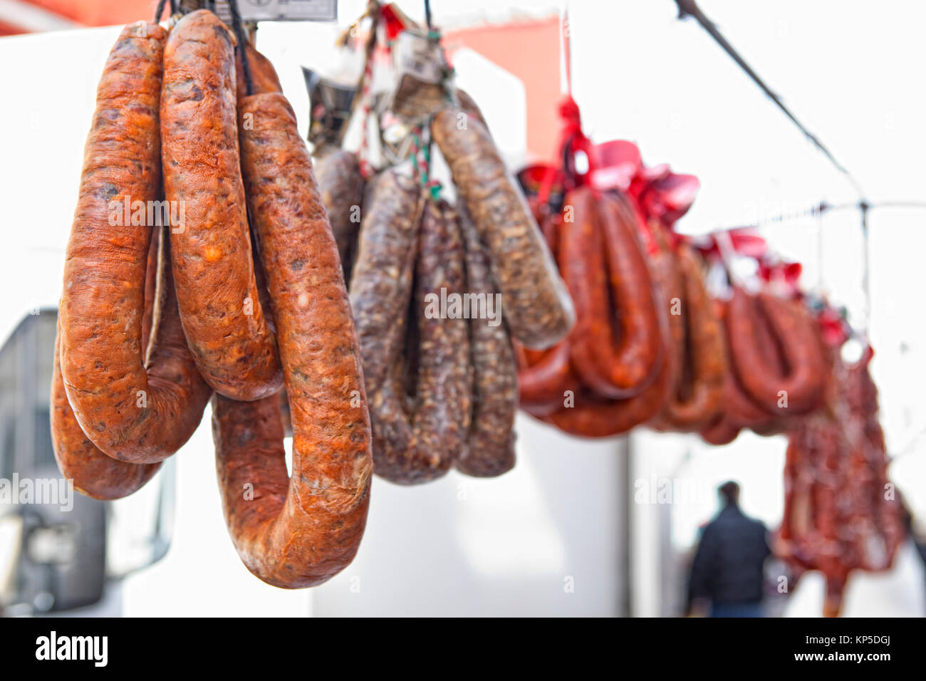 chorizos hanging stall Stock Photo - Alamy