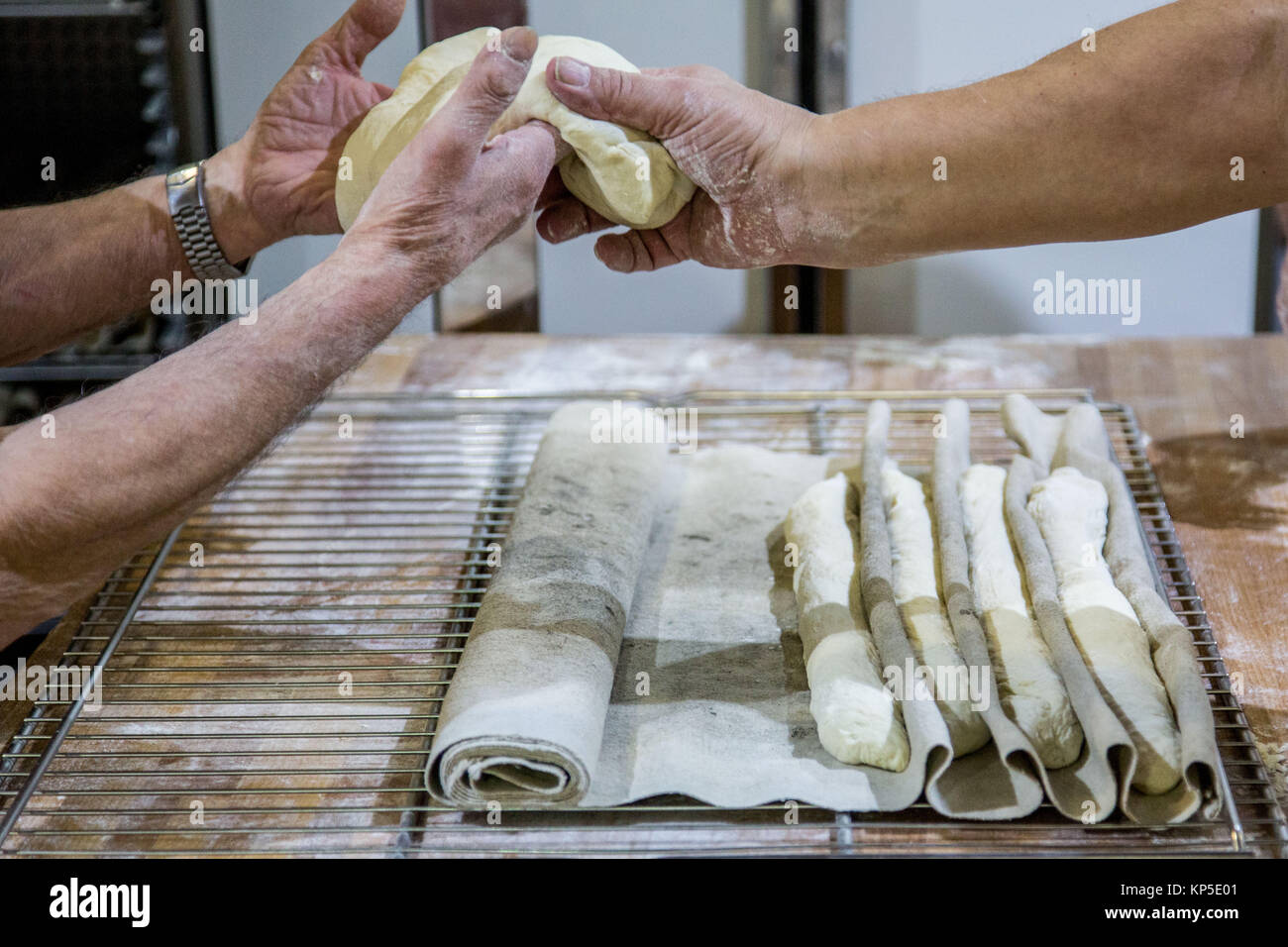 Production of bread in an artisanal bakery Stock Photo - Alamy