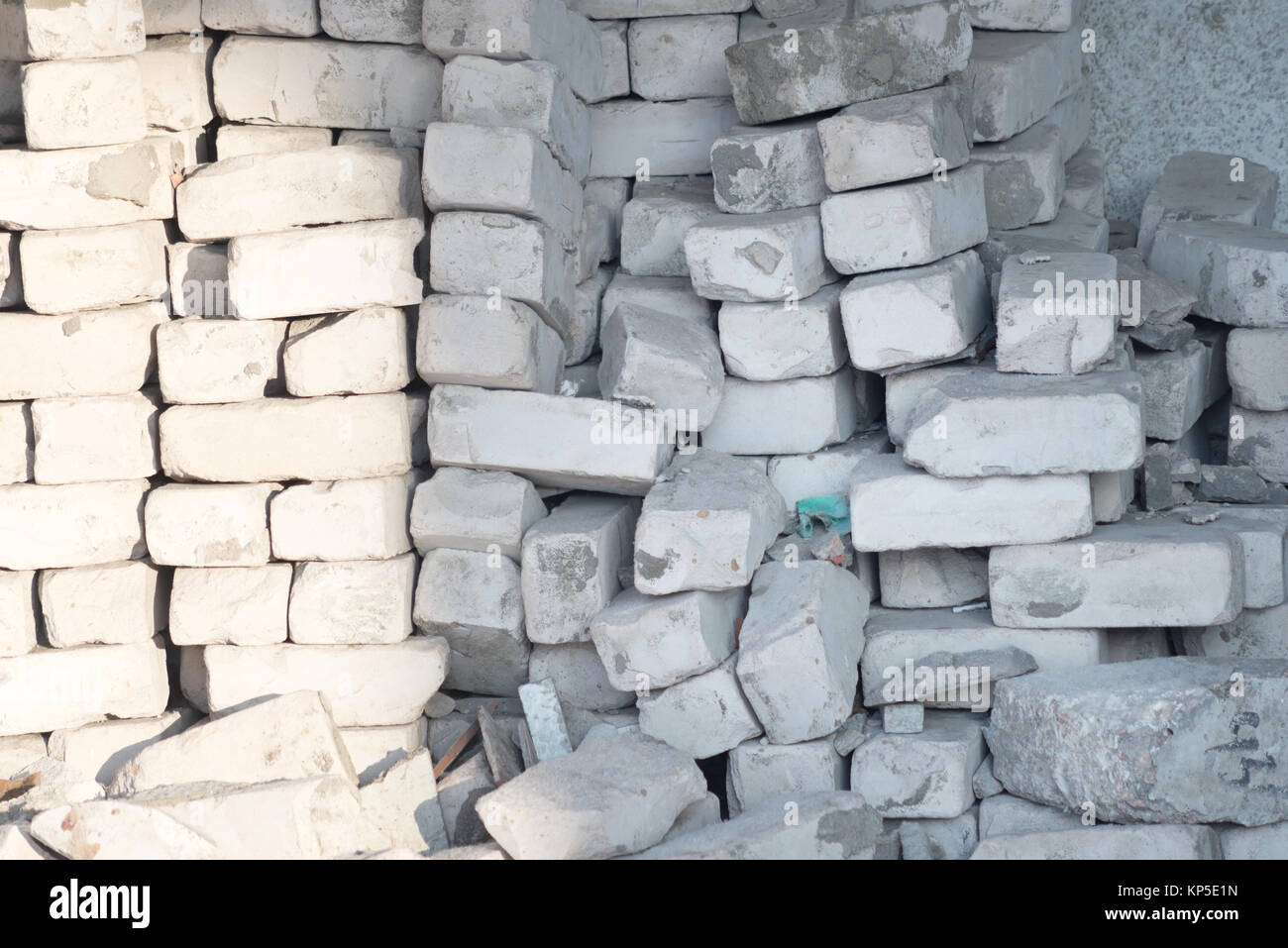 Stack of white bricks Stock Photo - Alamy