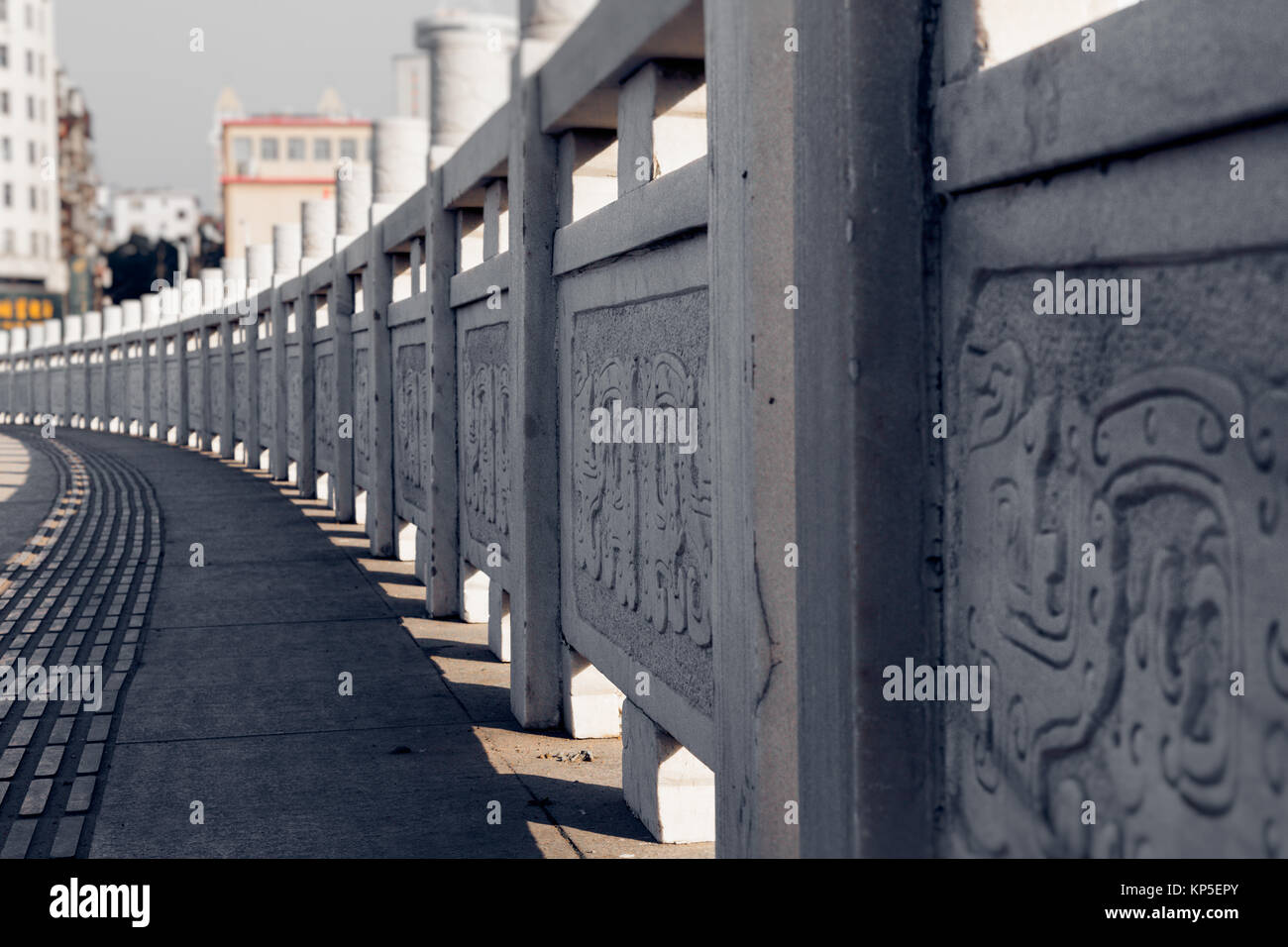 railing on the street in city of China Stock Photo - Alamy