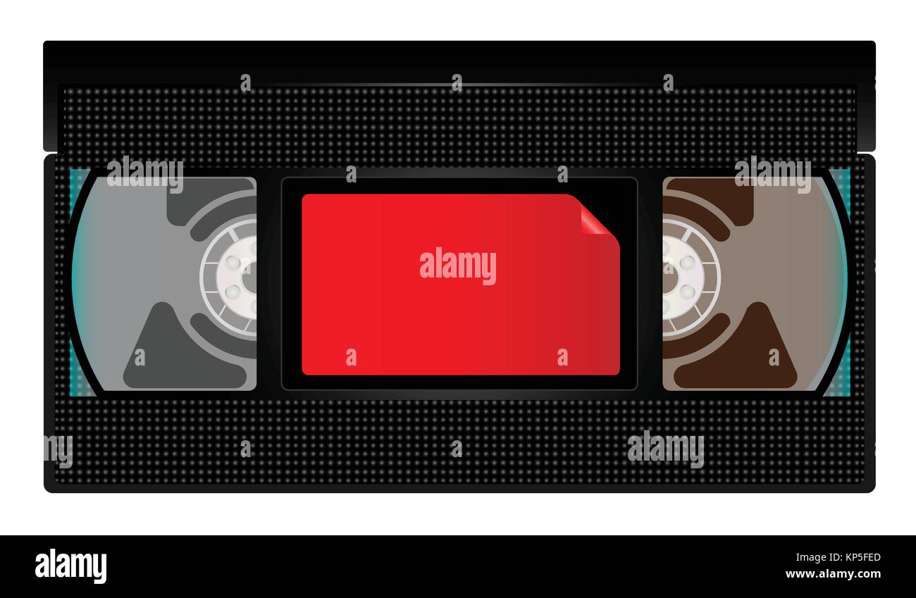 A typical old fashioned video cassette over a white background Stock ...