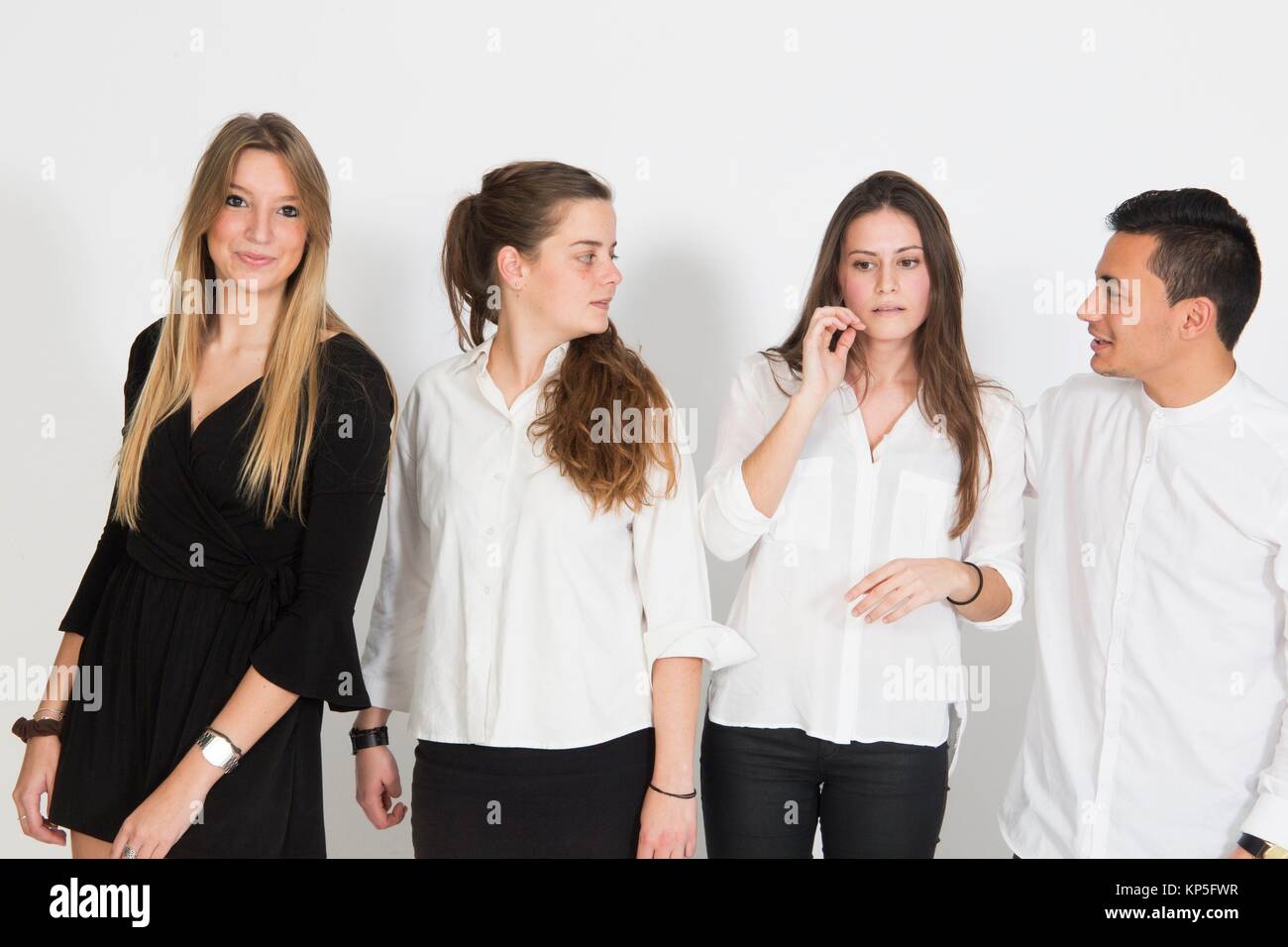 Studio shot of young people on white background Stock Photo - Alamy