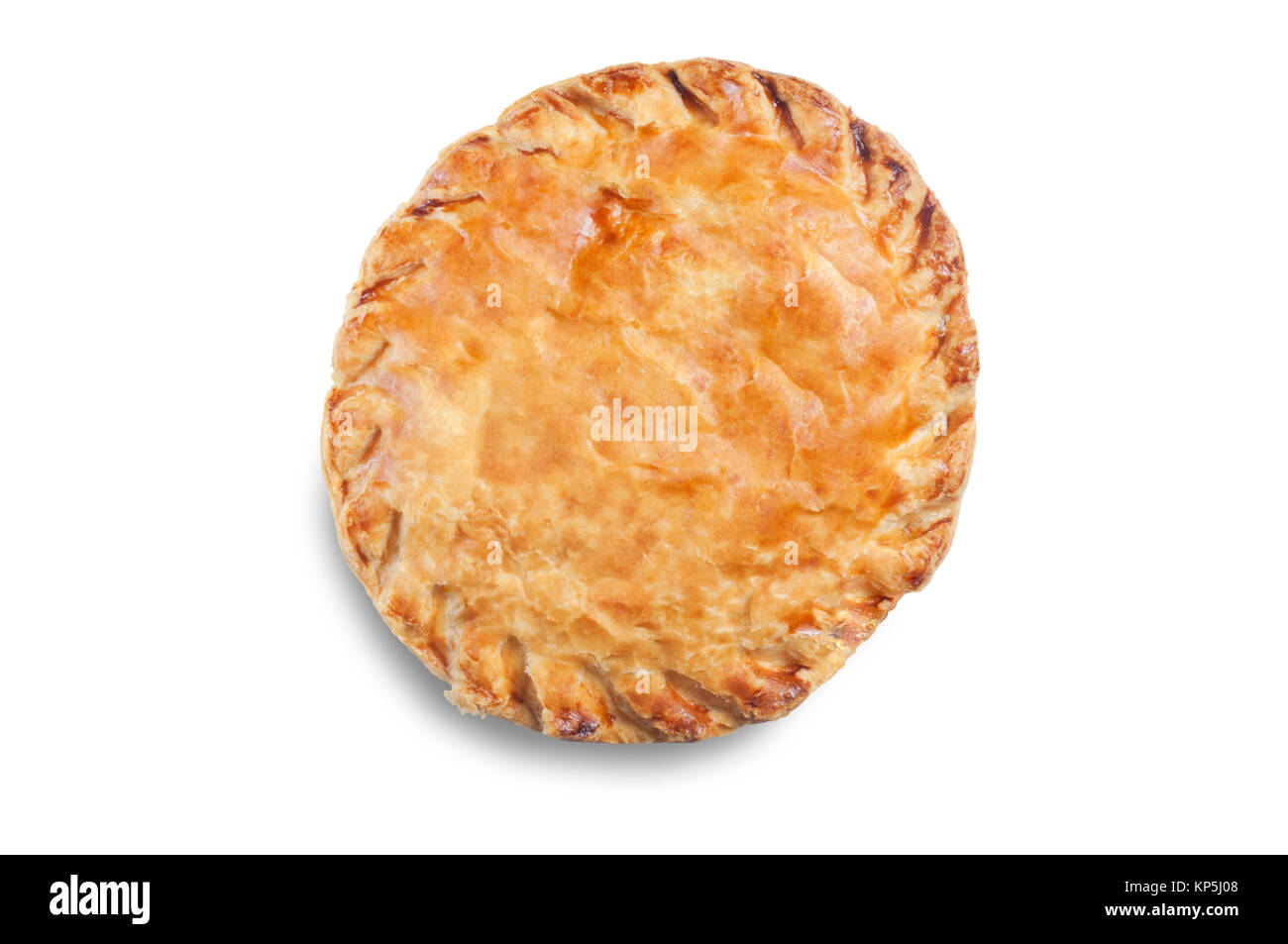 Single, cooked, meat pie isolated on white - John Gollop Stock Photo ...