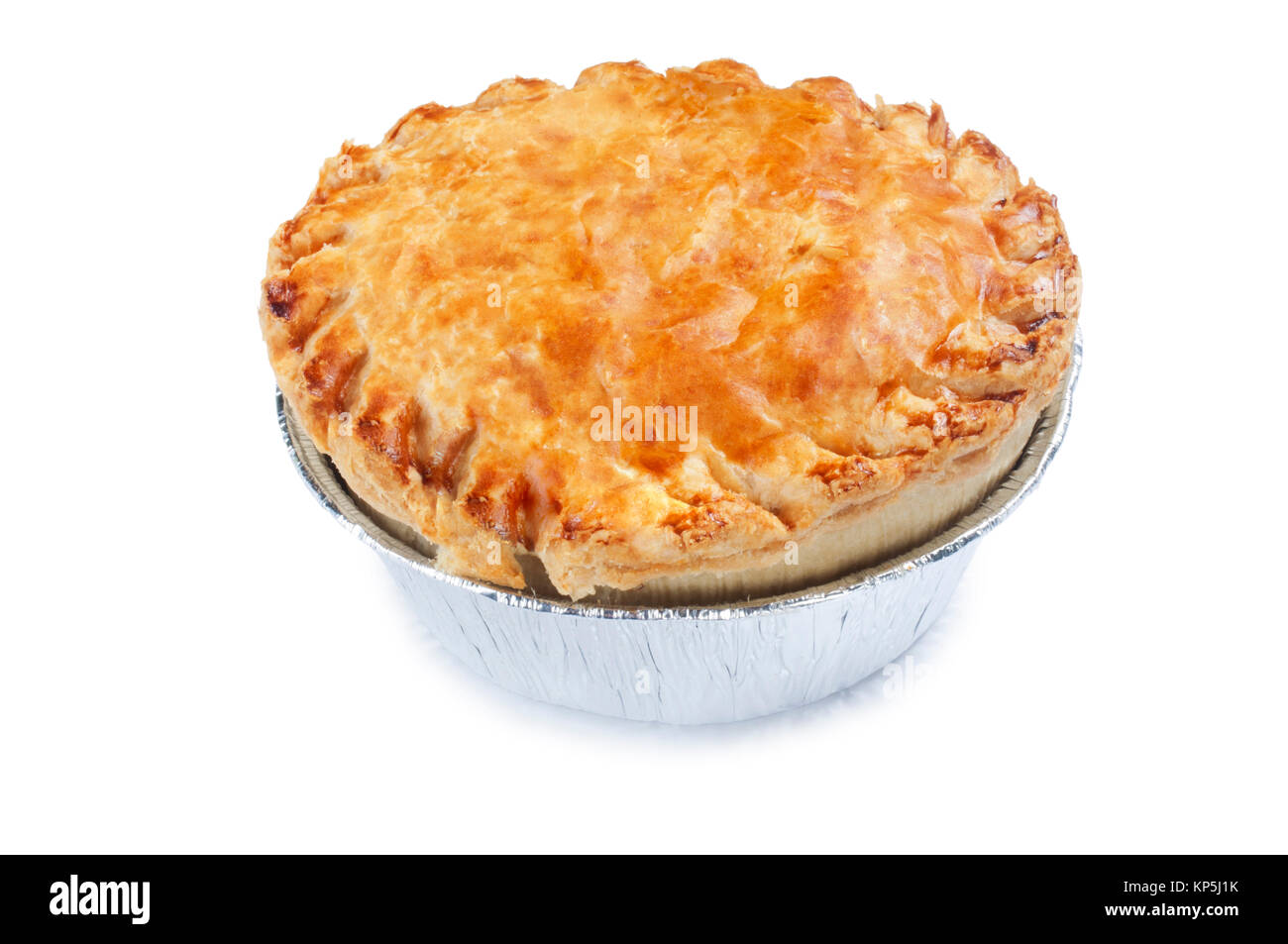 Single, cooked, meat pie isolated on white - John Gollop Stock Photo ...