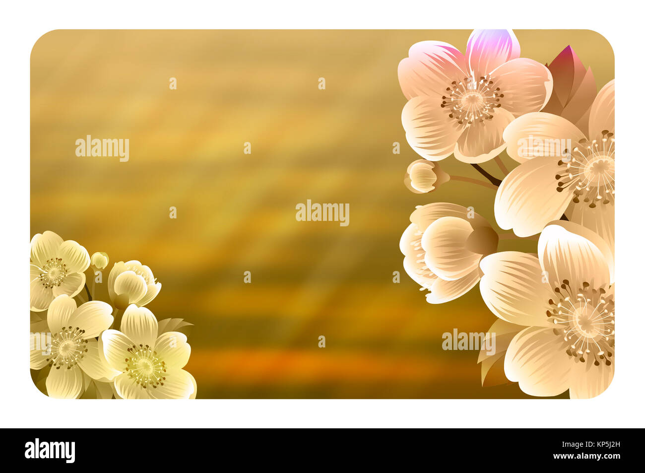 Template of business card with flowers on white background Stock Photo ...