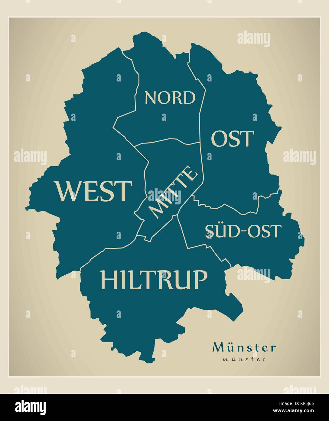 Modern City Map - Munster city of Germany with boroughs and titles DE Stock Vector Image & Art ...
