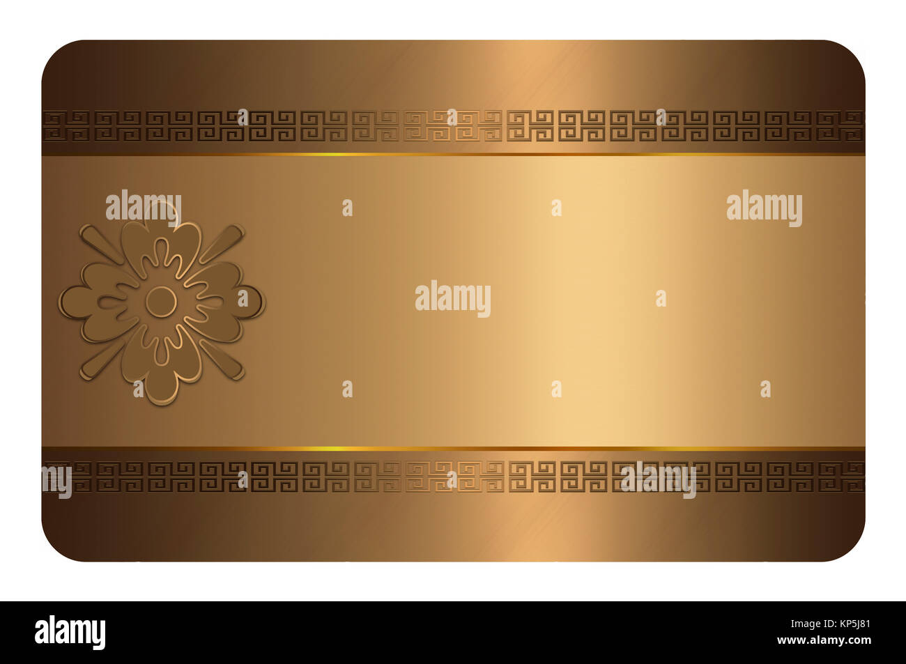 Gold gift card template. Gold background with gold flower for the ...