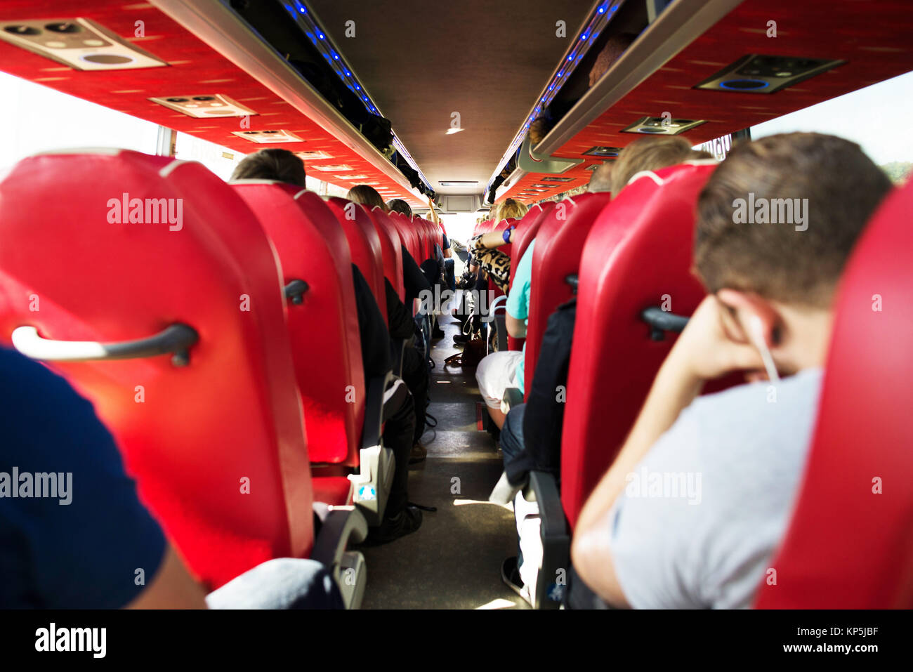 group of People going by bus Stock Photo - Alamy