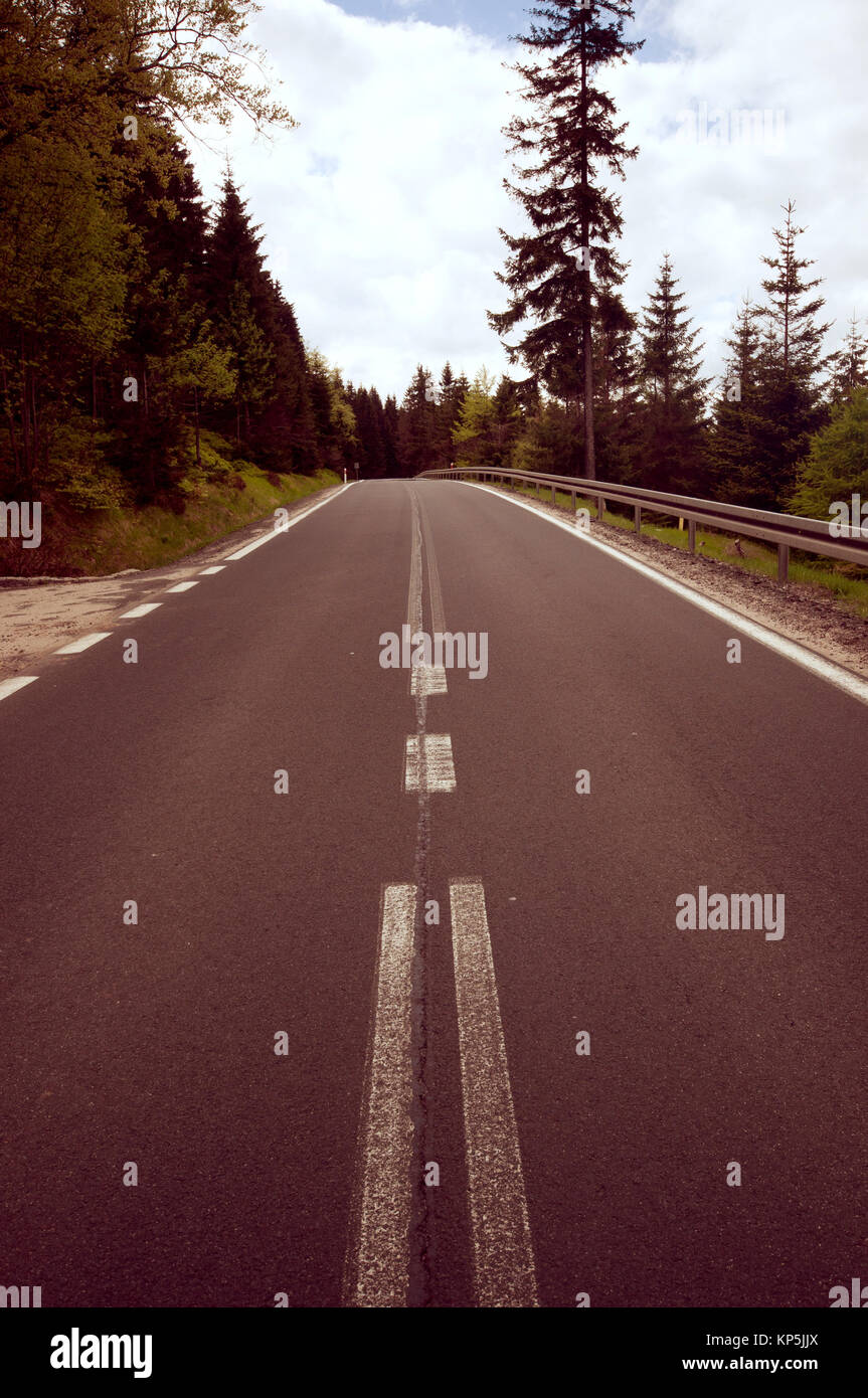 vintage photo of asphalt road Stock Photo - Alamy