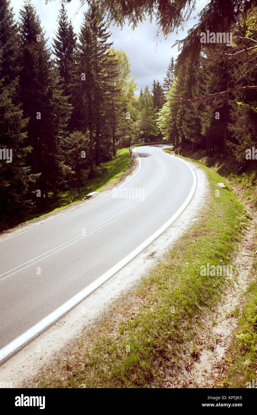 vintage photo of asphalt road Stock Photo - Alamy