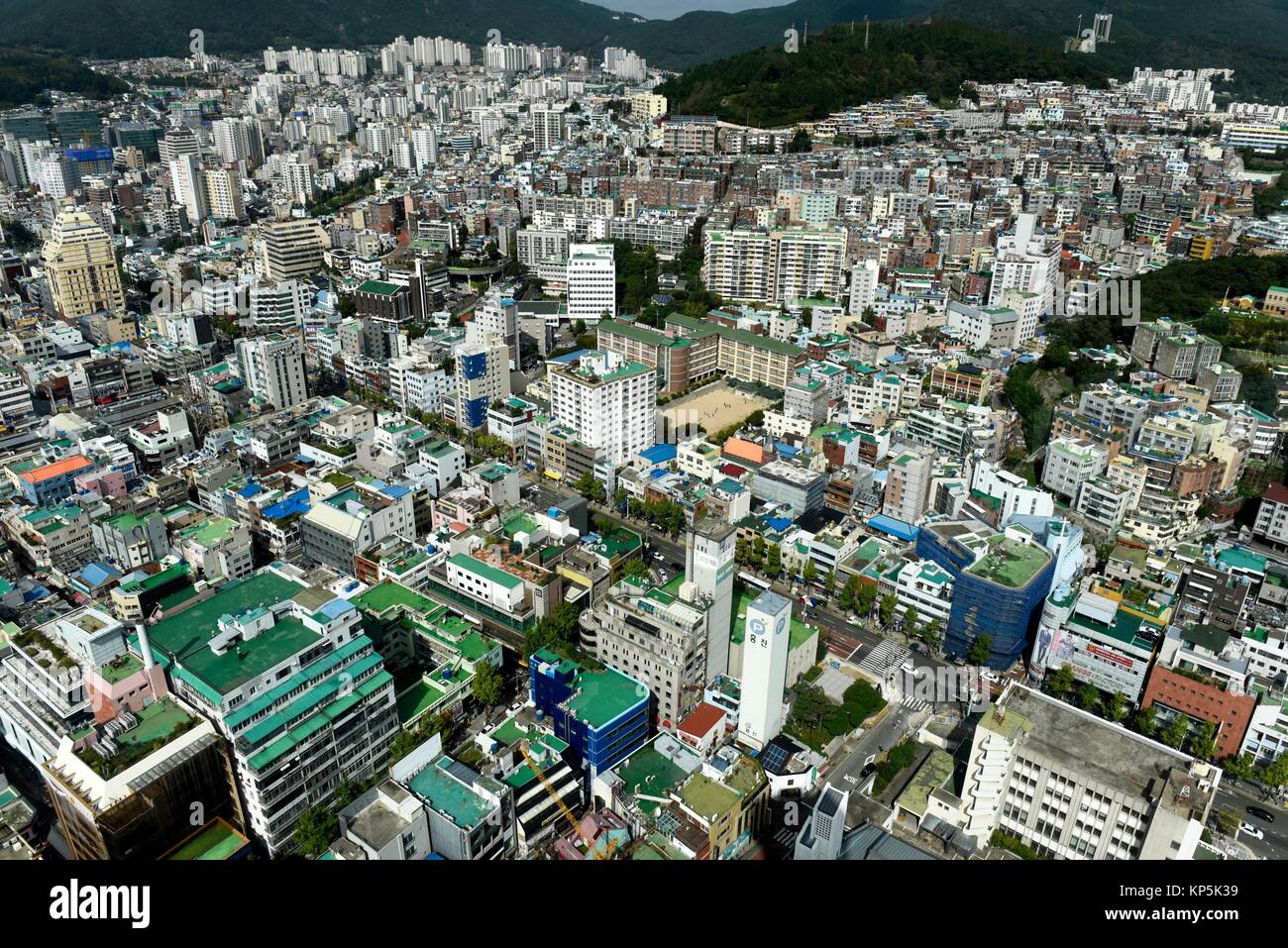 Aerial view of buildings in Busan city,South Korea Stock Photo - Alamy