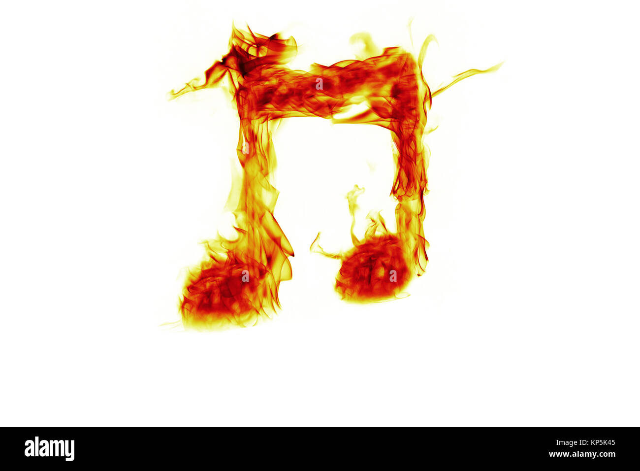 musical notes on fire on white background Stock Photo - Alamy