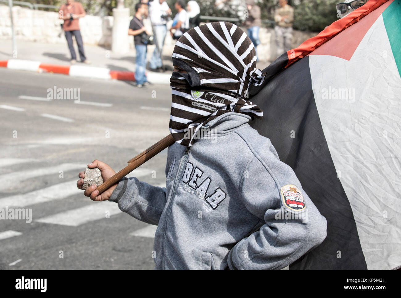 Jerusalem, Israel, October 29, 2010: Palestinian children with covered ...