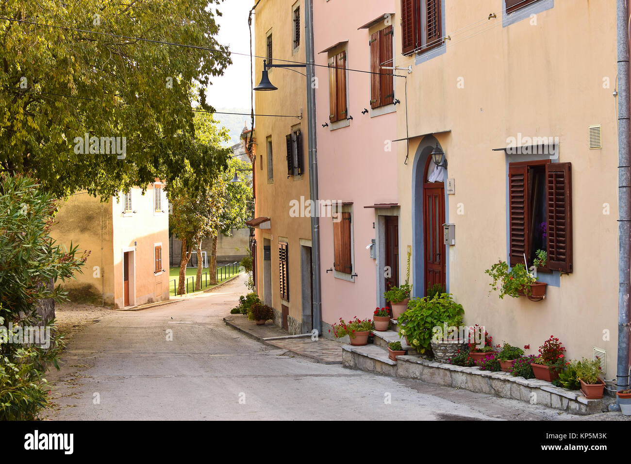 View of Mediterranean Street in Istria. Croatia Stock Photo - Alamy