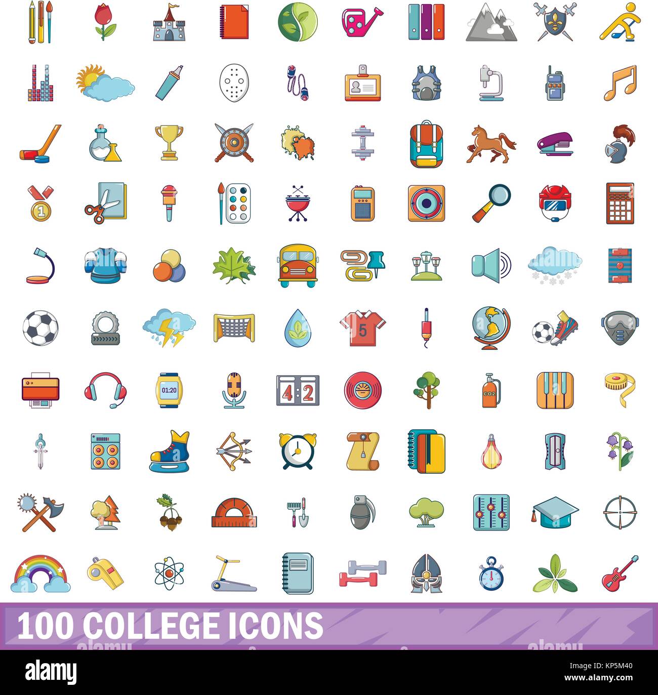 100 college icons set, cartoon style Stock Vector Image & Art - Alamy