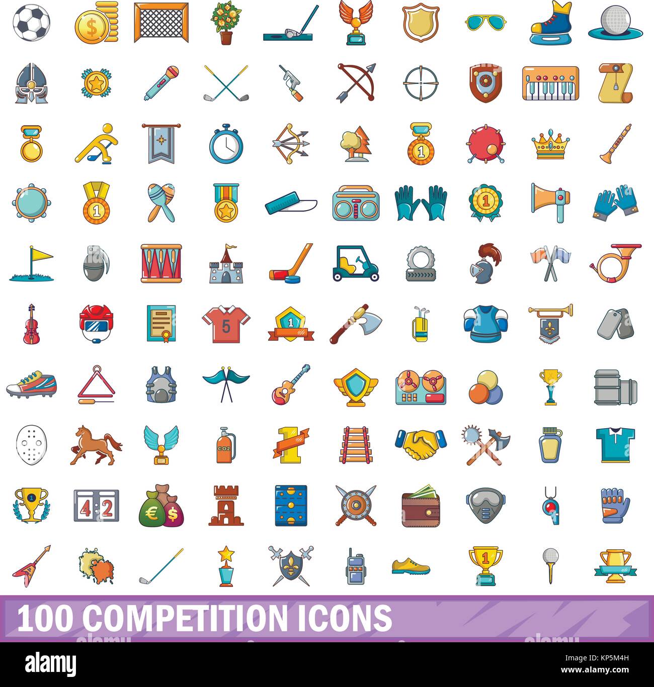 100 competition icons set, cartoon style Stock Vector Image & Art - Alamy