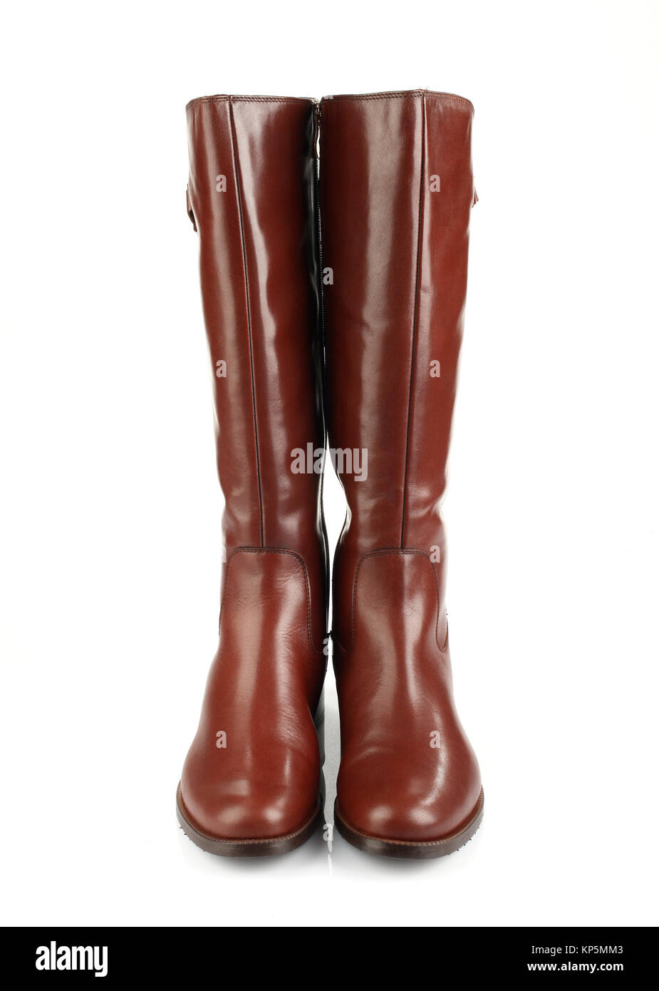 brown female boots isolated on white background front view Stock Photo ...