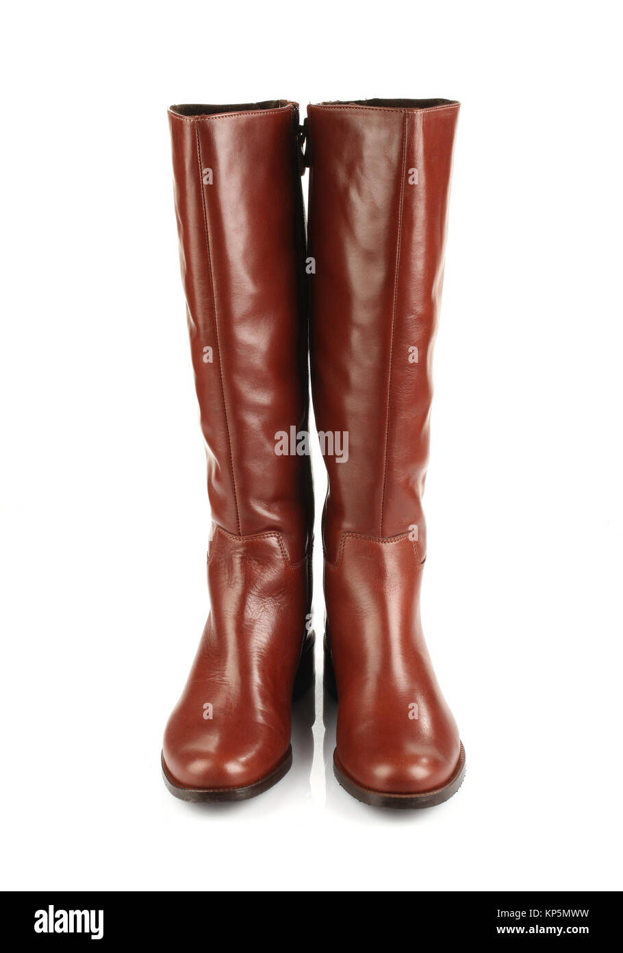 brown female boots isolated on white background front view Stock Photo ...