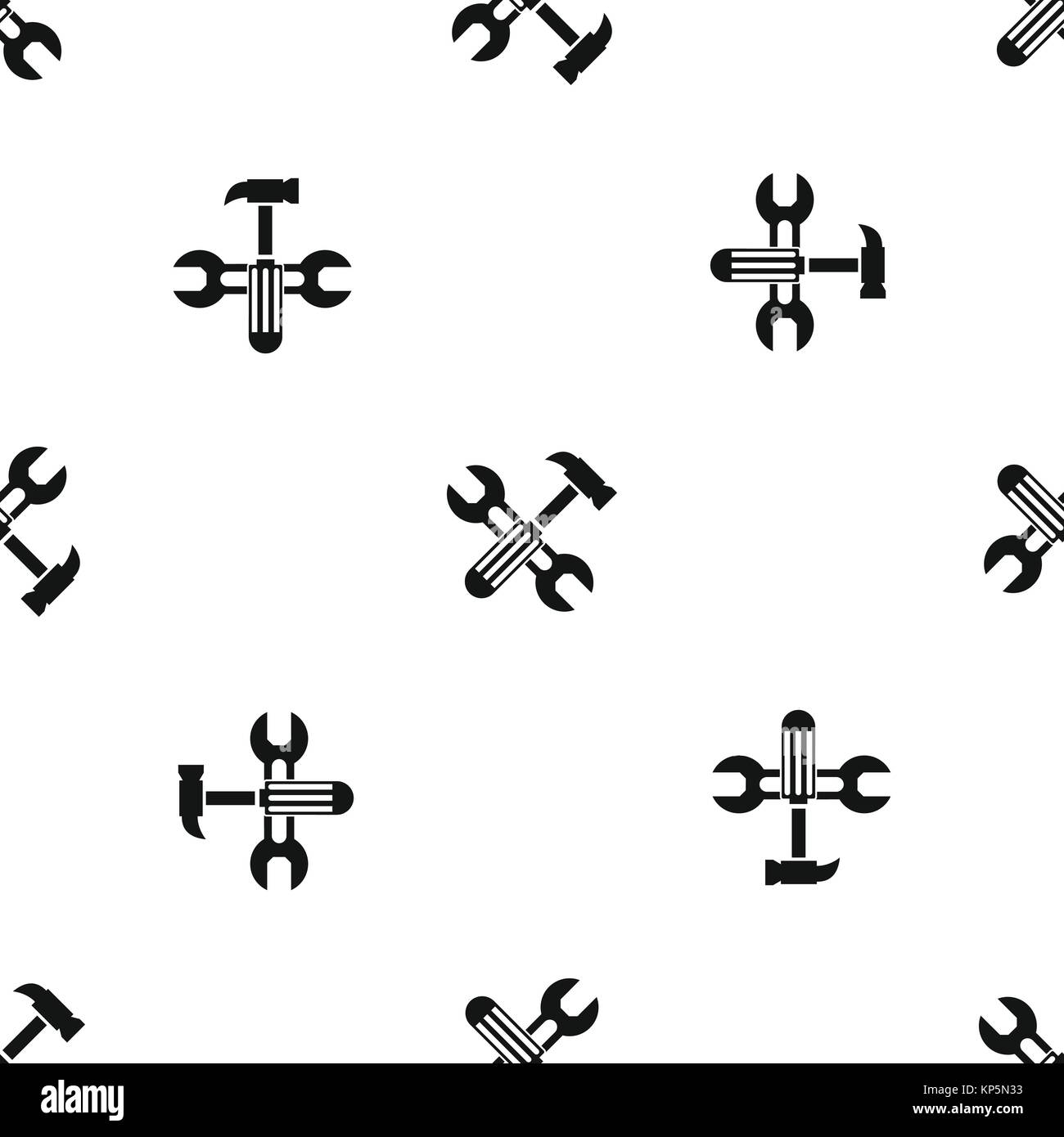 Hammer and screw wrench pattern seamless black Stock Vector Image & Art ...