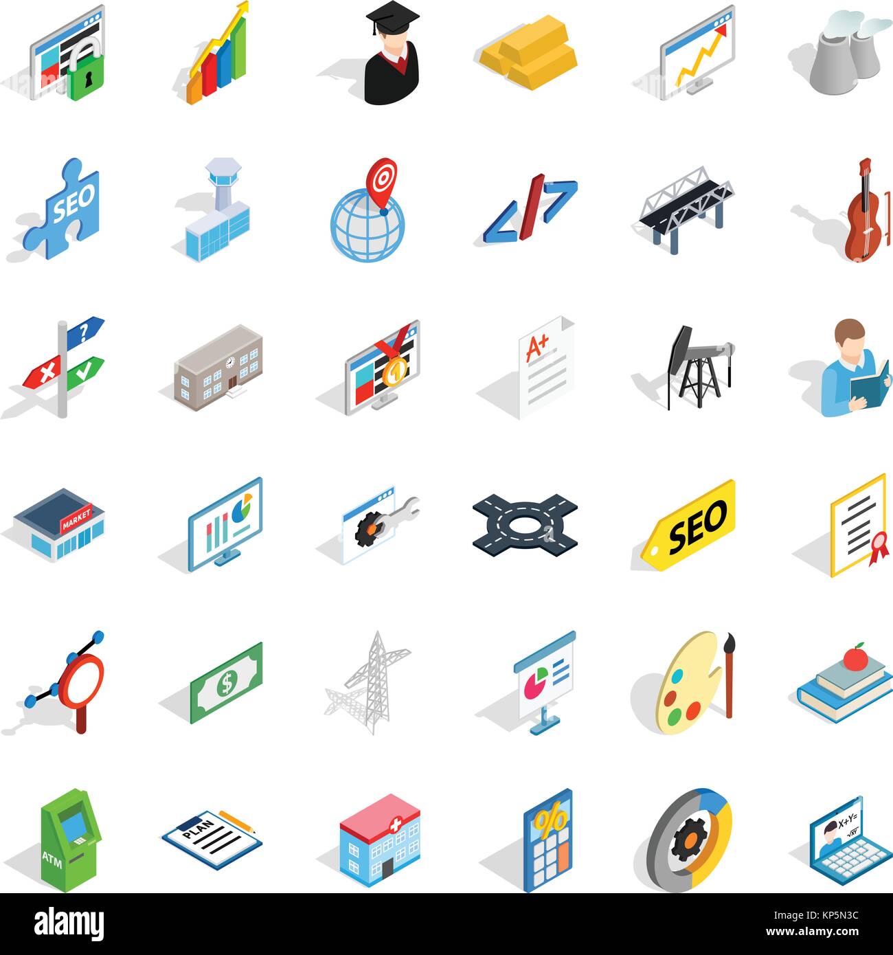Profession icons set, isometric style Stock Vector Image & Art - Alamy