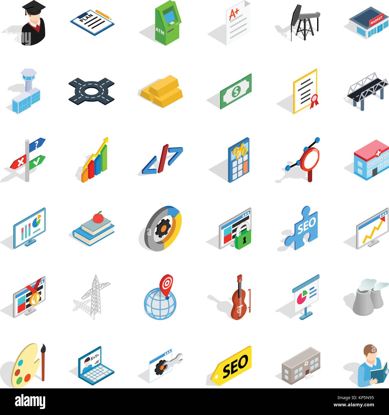Employee icons set, isometric style Stock Vector Image & Art - Alamy