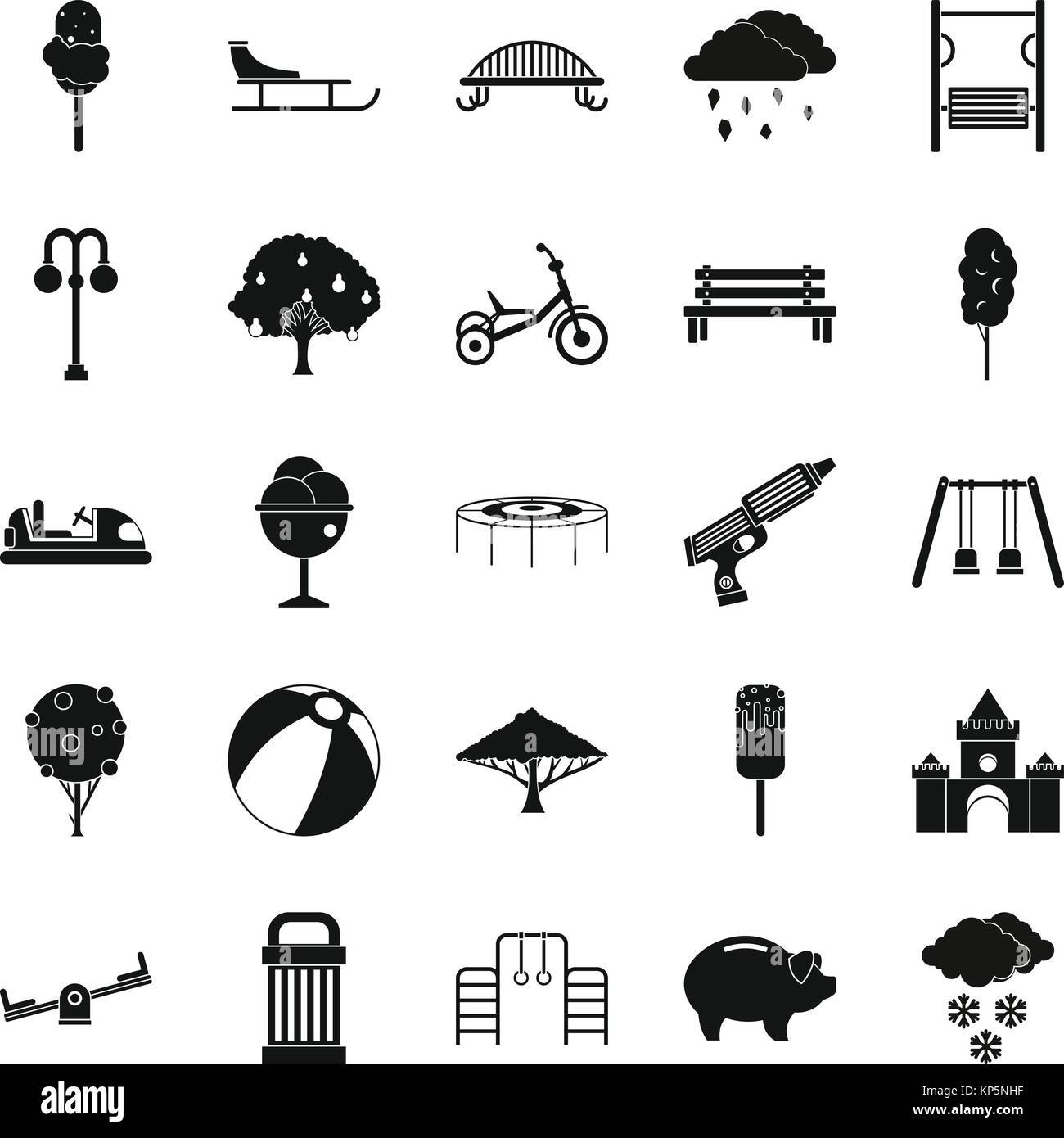 Big park icons set, simple style Stock Vector Image & Art - Alamy
