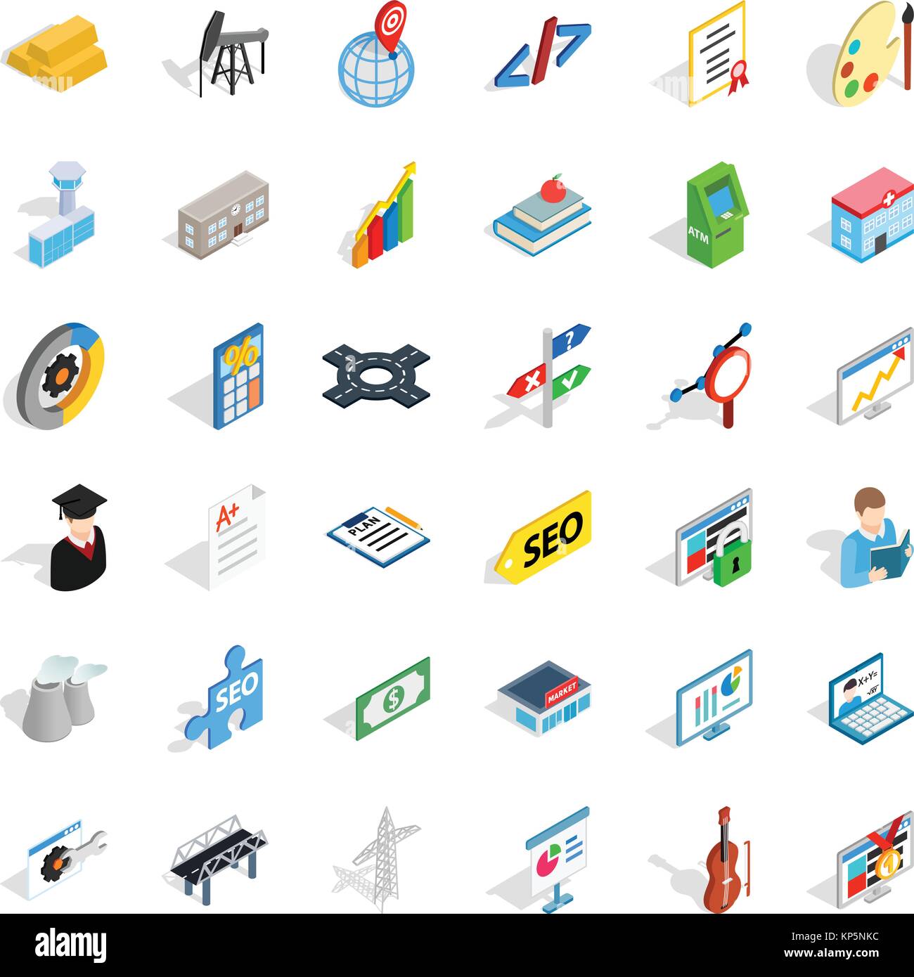 Business contract icons set, isometric style Stock Vector Image & Art ...