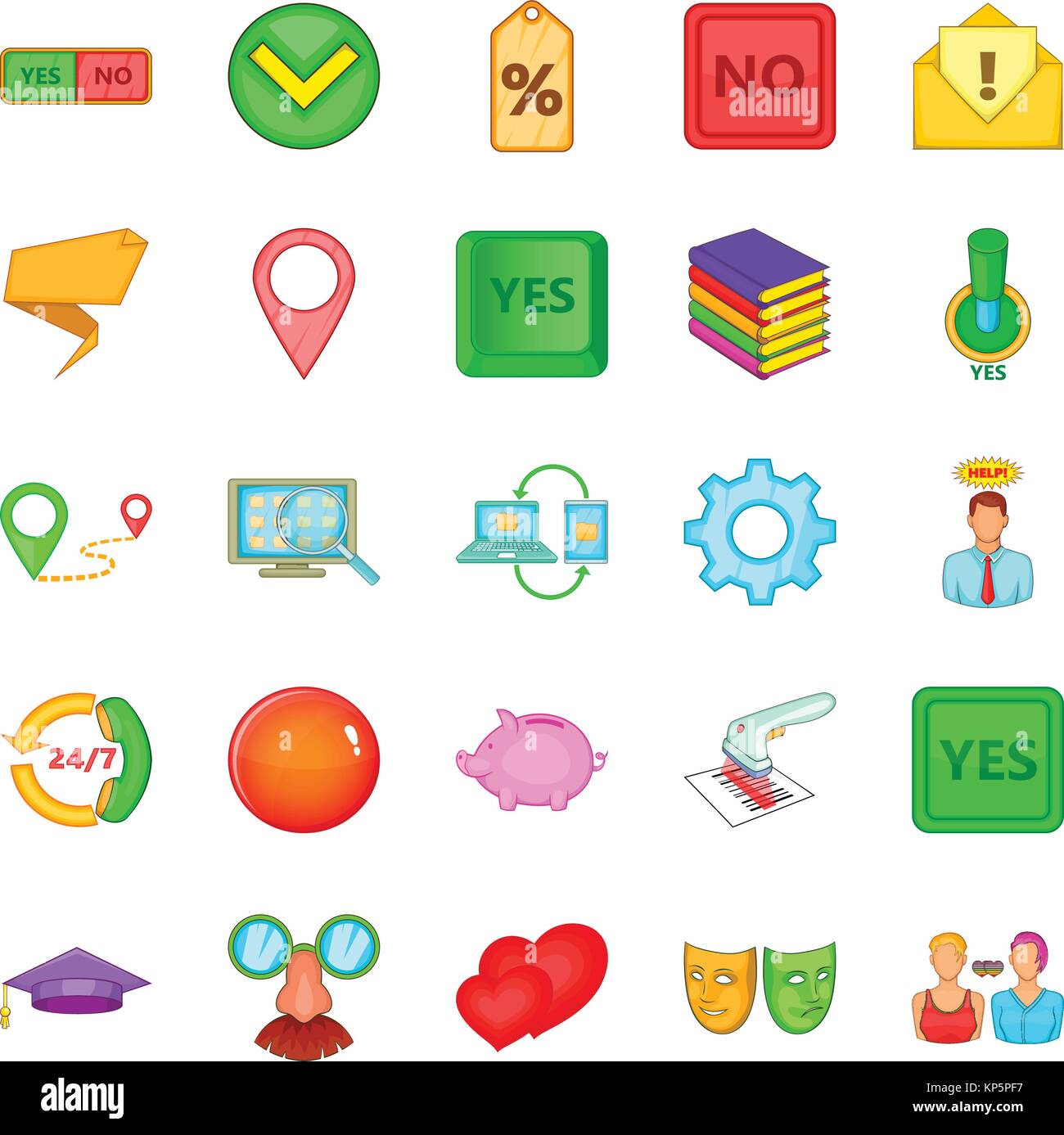 Screening icons set, cartoon style Stock Vector Image & Art - Alamy