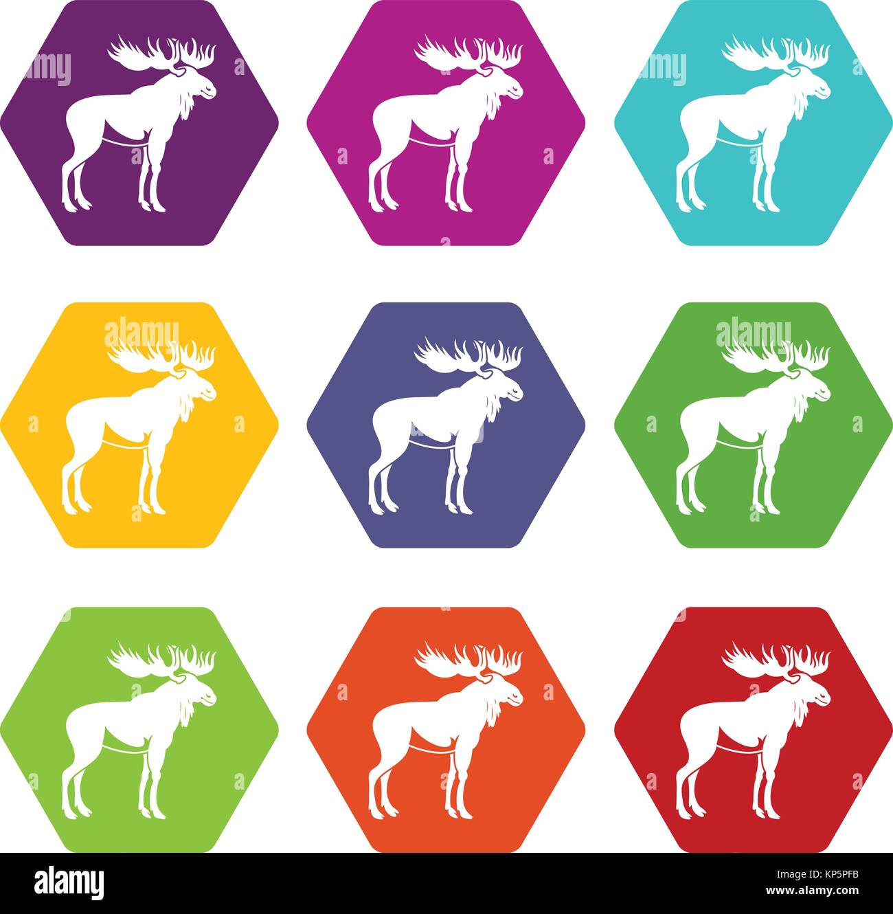 Moose icon set color hexahedron Stock Vector Image & Art - Alamy