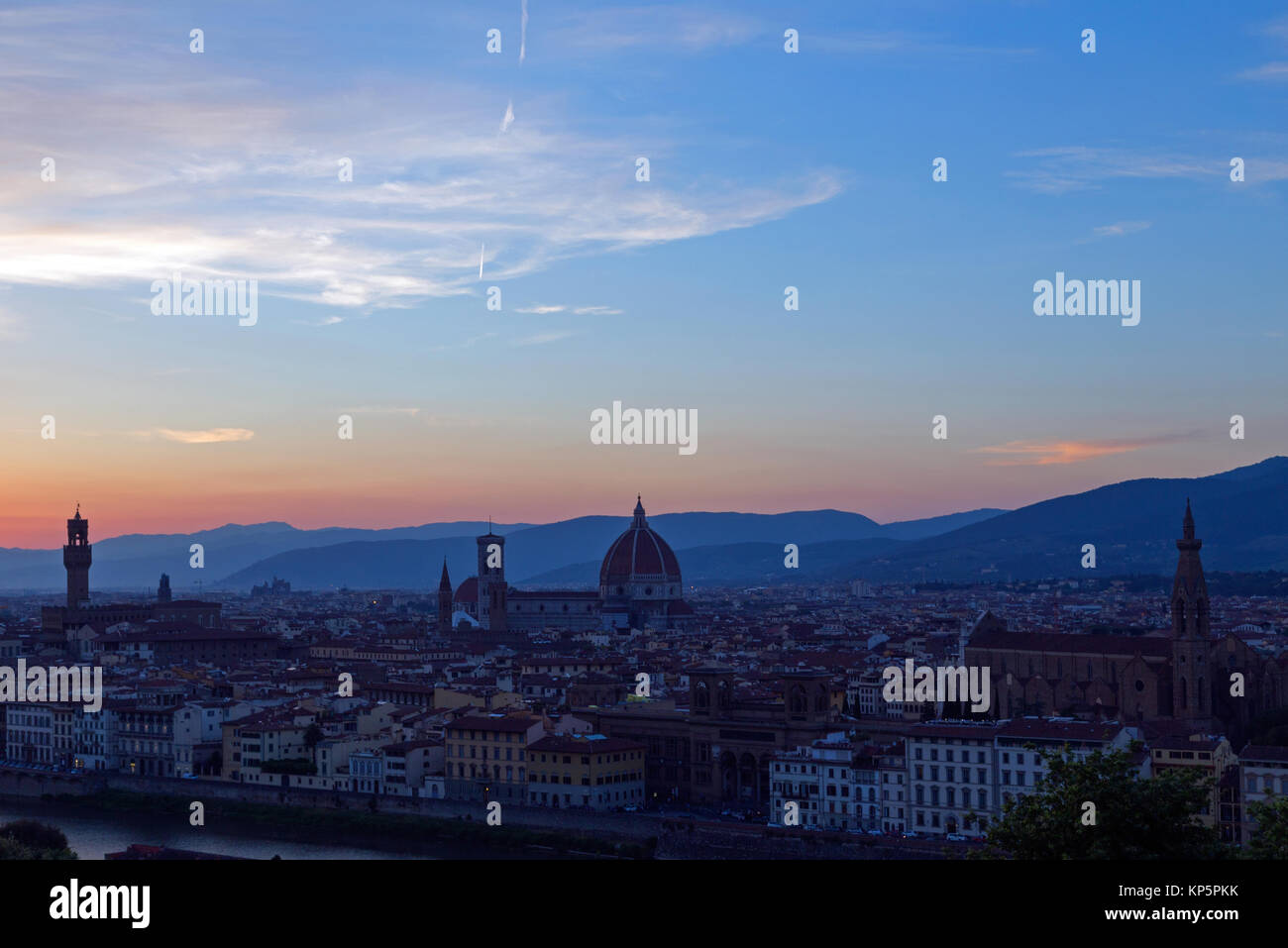 View of the city of Florence at sunset, Toscane Italy Stock Photo - Alamy