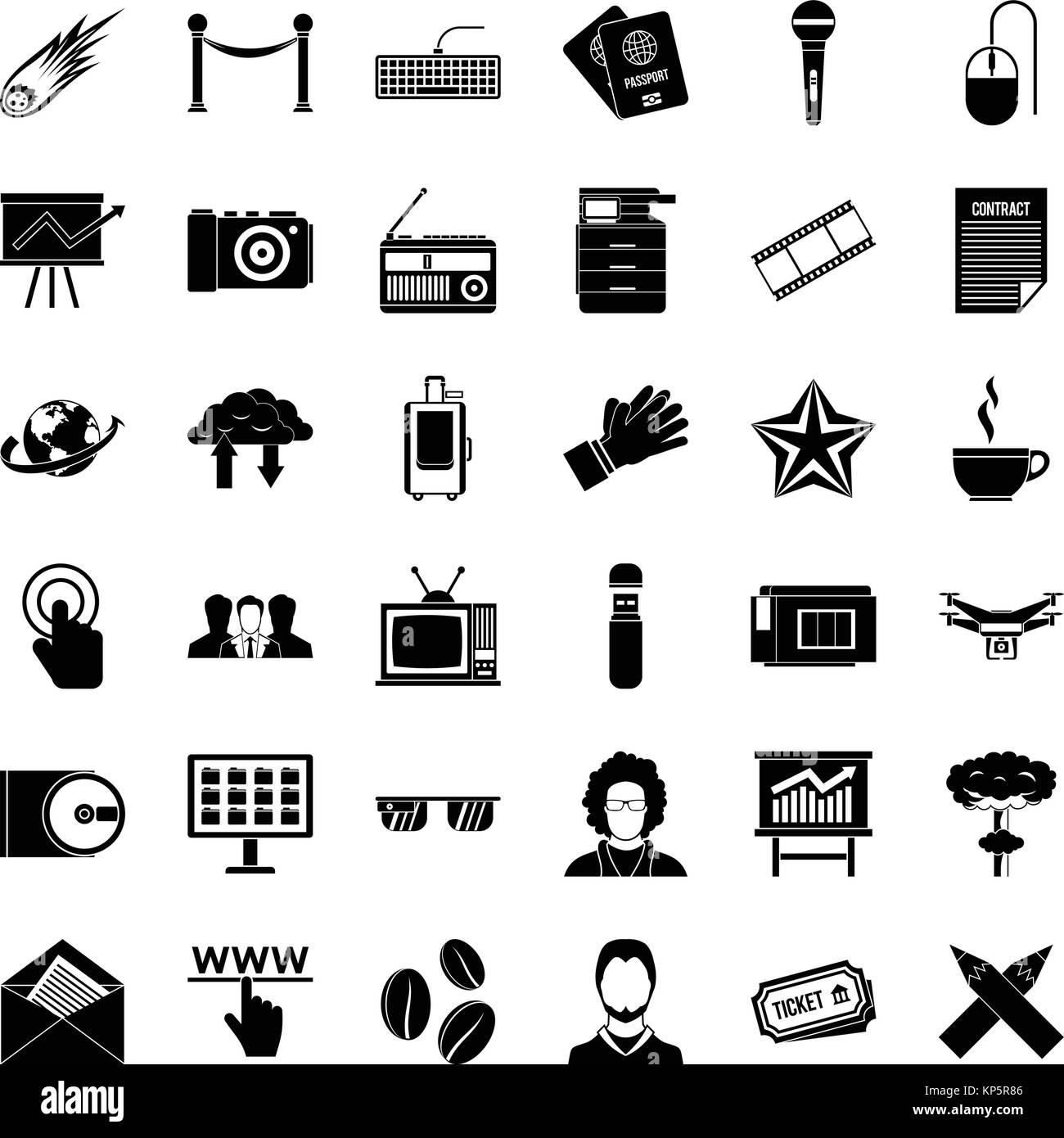 Press icons set, simple style Stock Vector Image & Art - Alamy