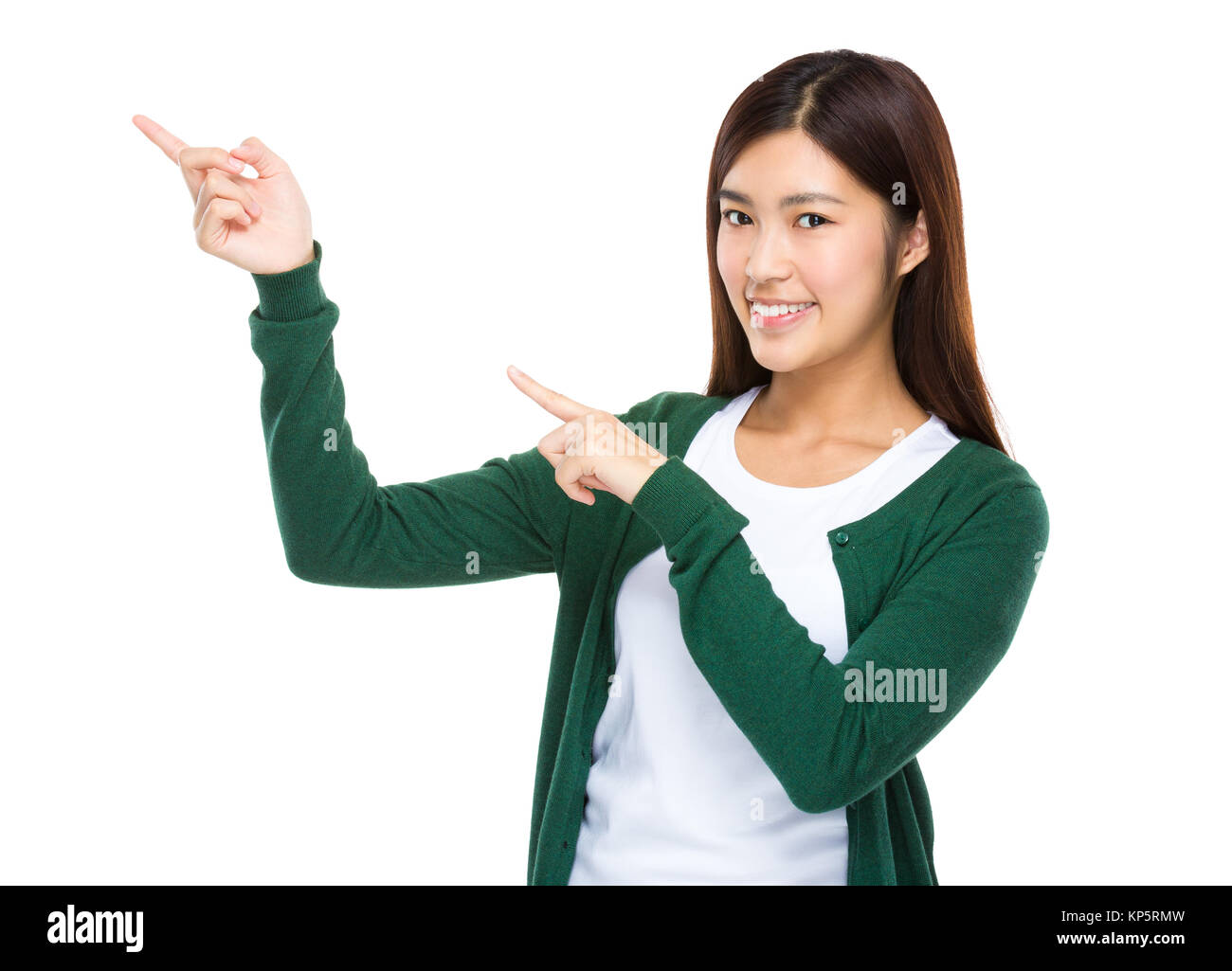 Young woman point her finger Stock Photo - Alamy