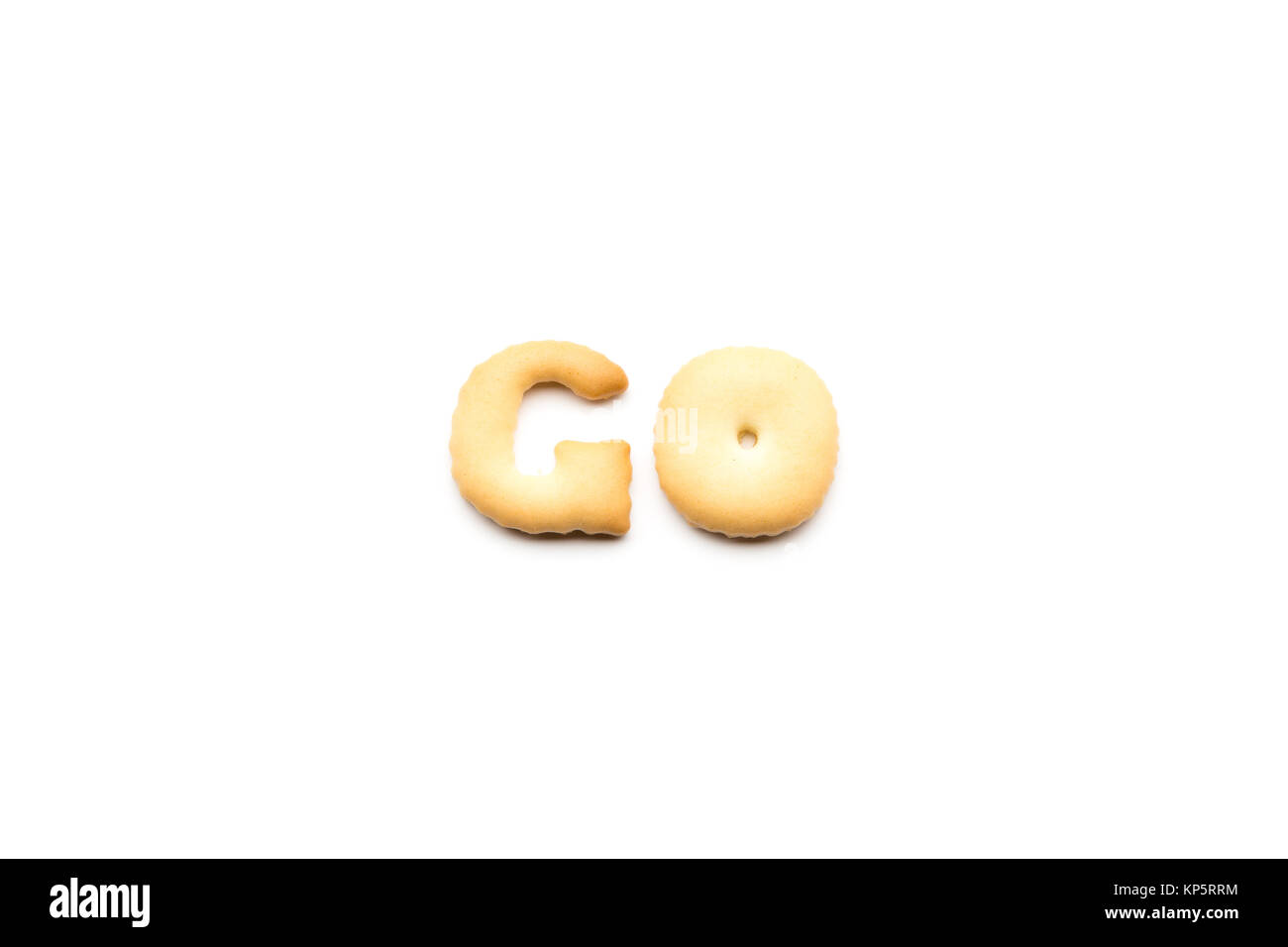 Word go biscuit isolated on white background Stock Photo - Alamy