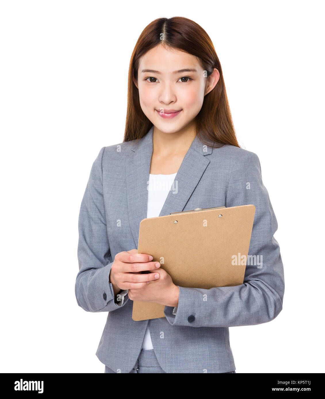 Young asian business woman holding file document Stock Photo - Alamy