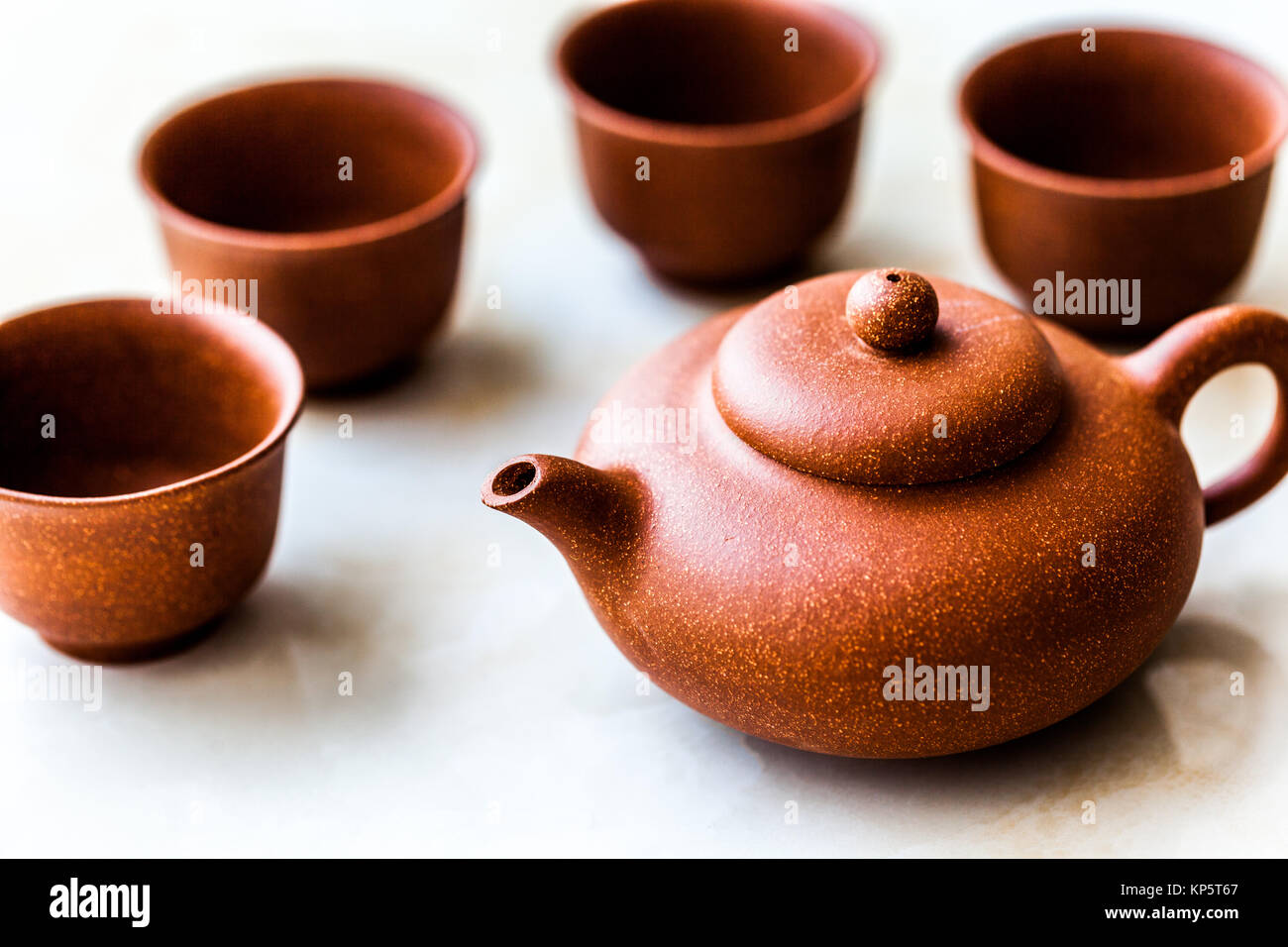 chinese tea service from red clay Stock Photo - Alamy