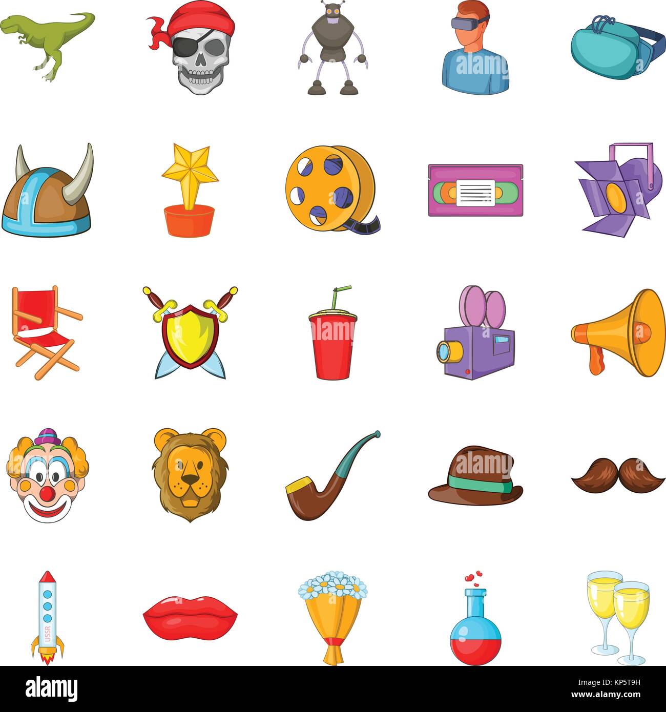 Picture theater icons set, cartoon style Stock Vector Image & Art - Alamy