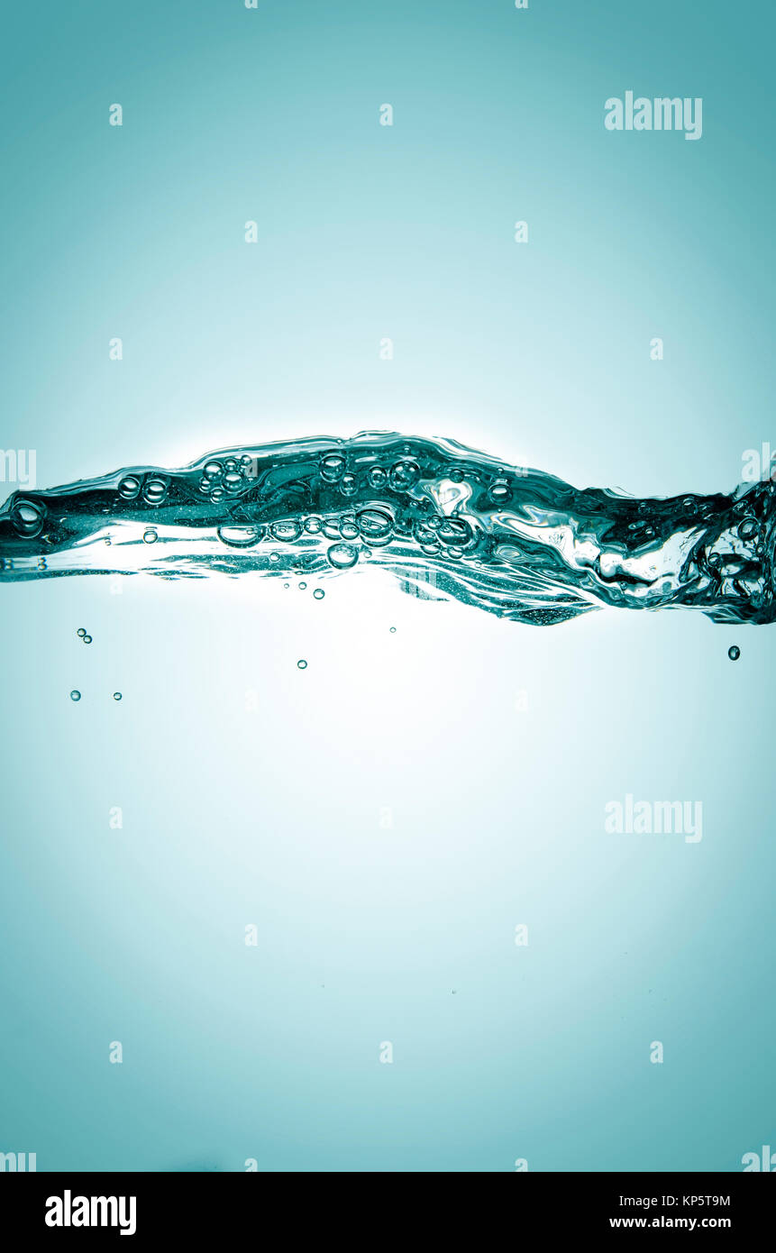 Fresh blue water with bubbles Stock Photo - Alamy
