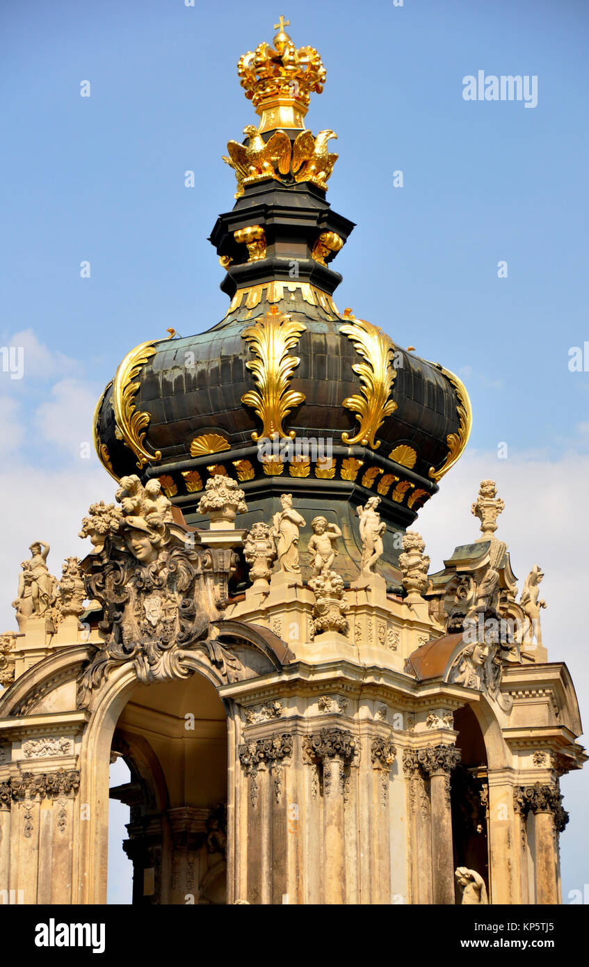 baroque architecture - crown gate of the zwinger in dresden Stock Photo ...