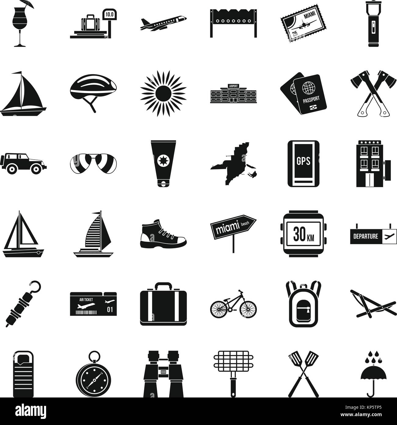 Travel icons set, simple style Stock Vector Image & Art - Alamy