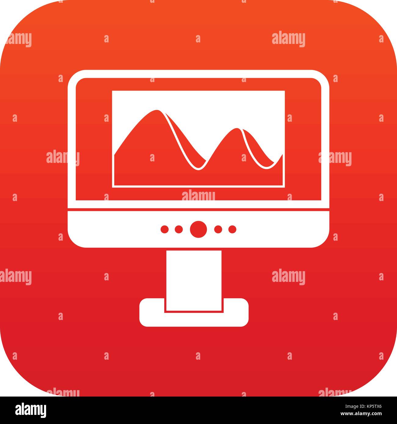 Computer monitor with photo on screen icon digital red Stock Vector ...