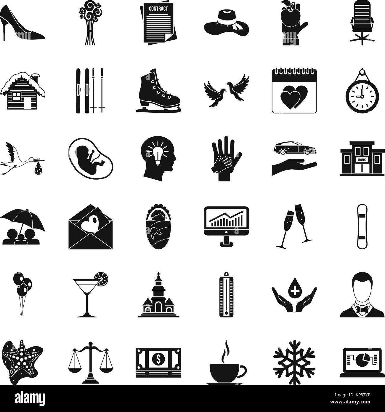 Joy icons set, simple style Stock Vector Image & Art - Alamy